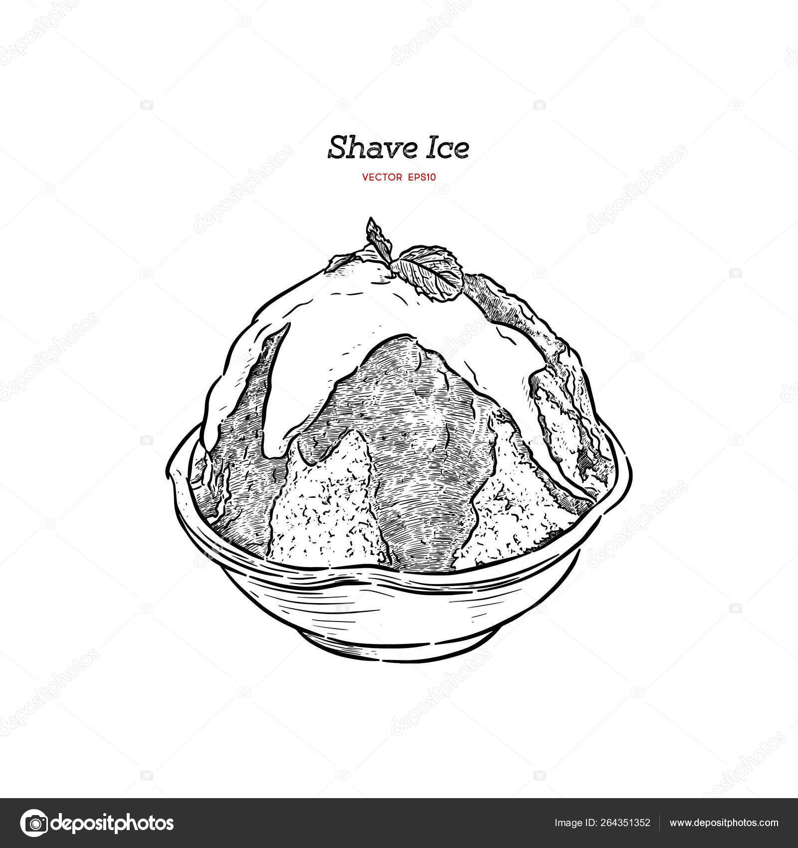 Strawberry Shave ice, hand draw sketch vector. Stock Vector by ©kirpmun ...
