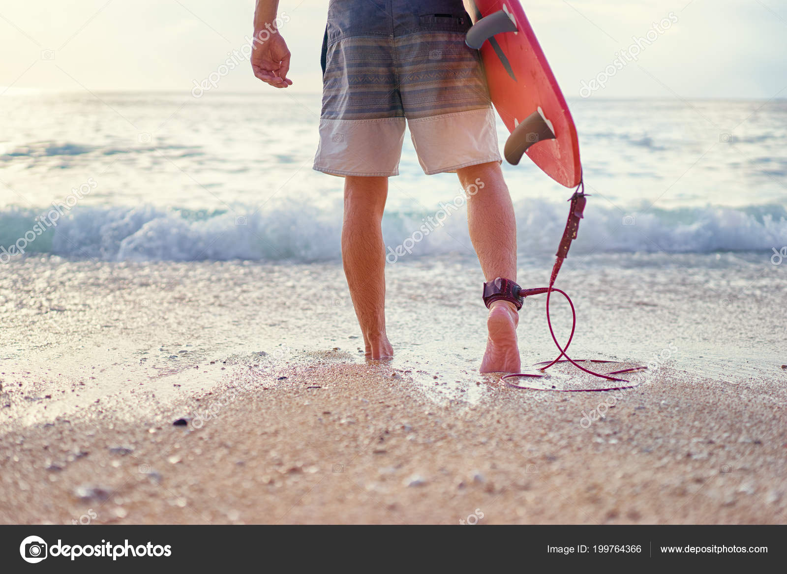 Close View Surfer's Feet Sand Beach Stock Photo by ©luengo_ua 199764366