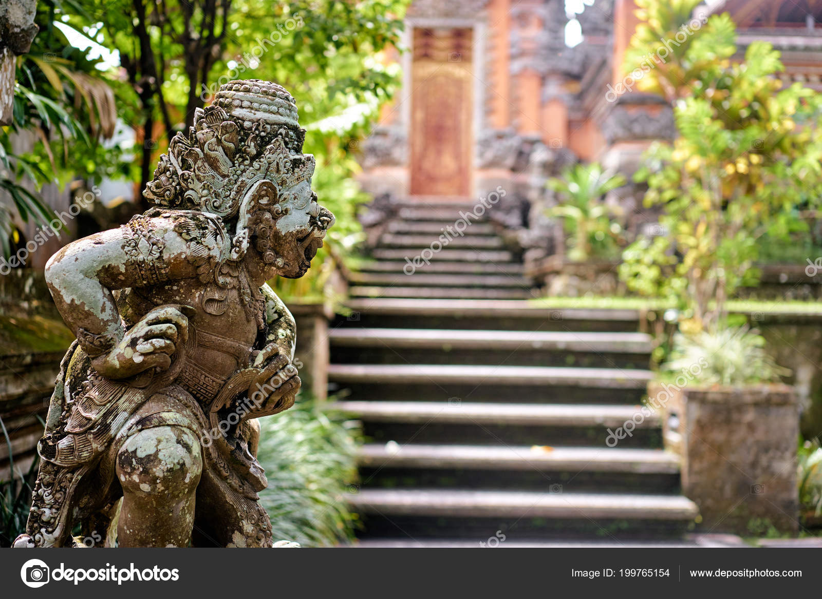 Close View Traditional Balinese Stone Sculpture Art Culture Bali ...