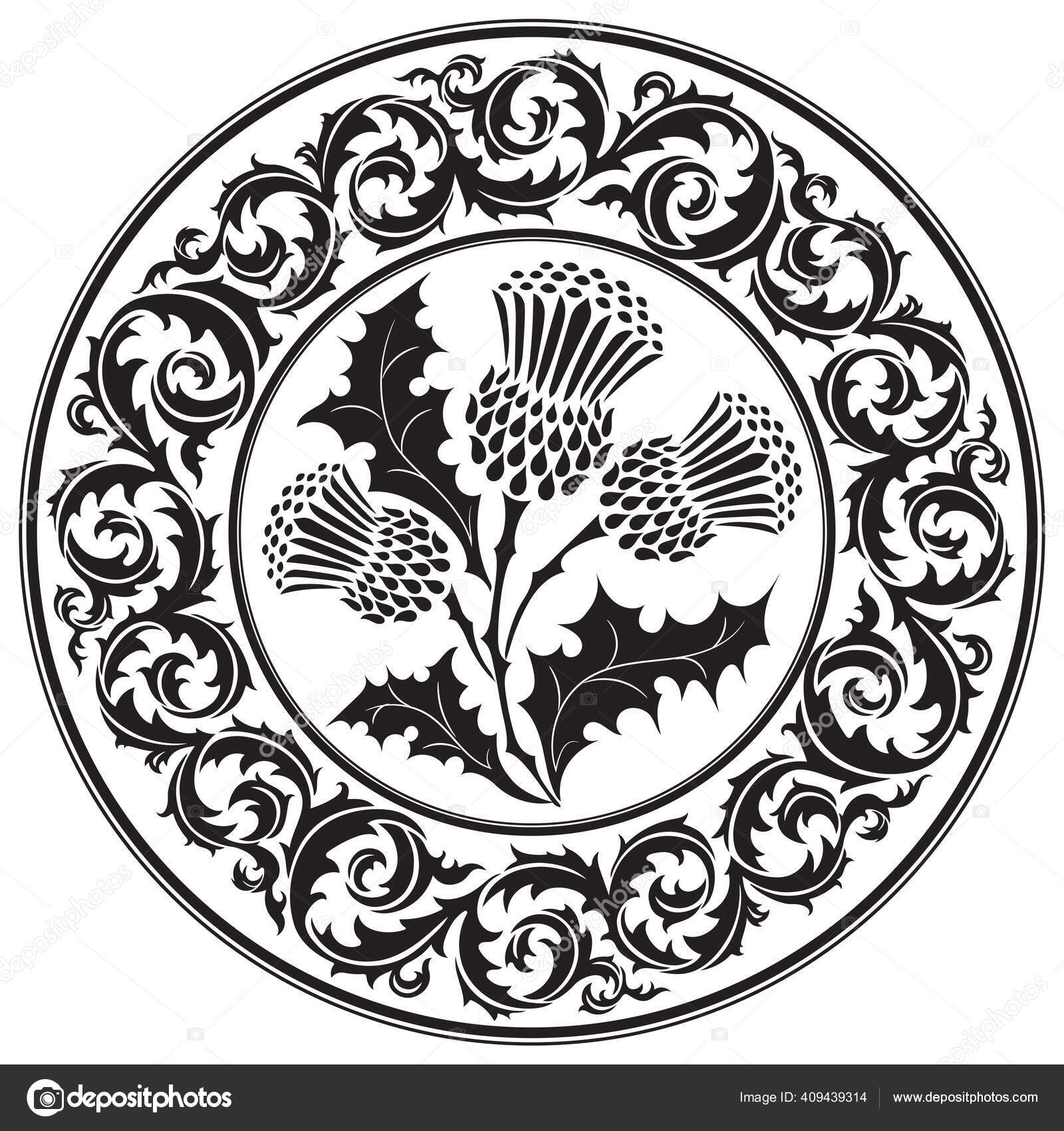 Scottish Thistle Line Drawing