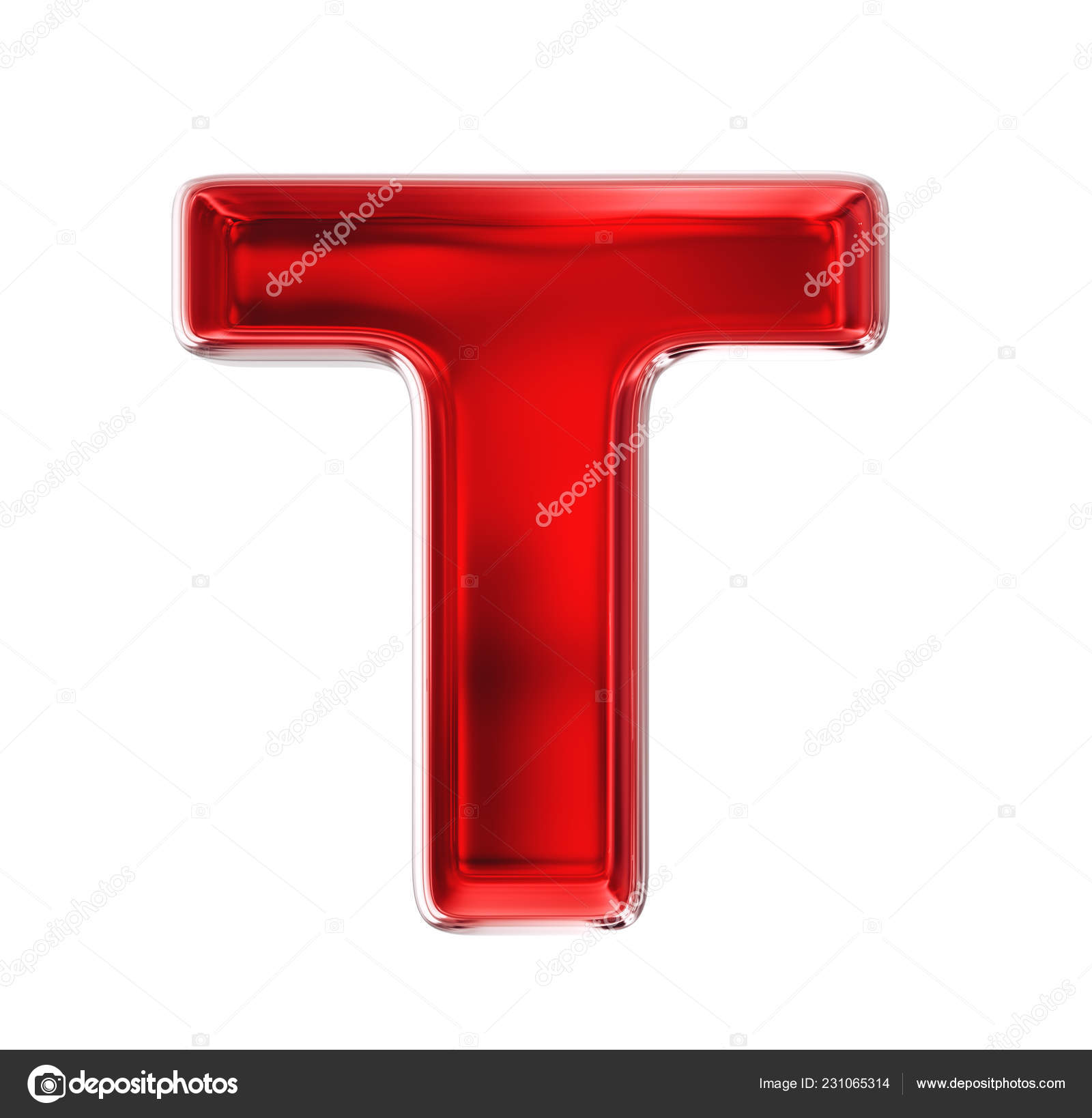 Red Letter Isolated White Background Illustration Stock Photo by ...