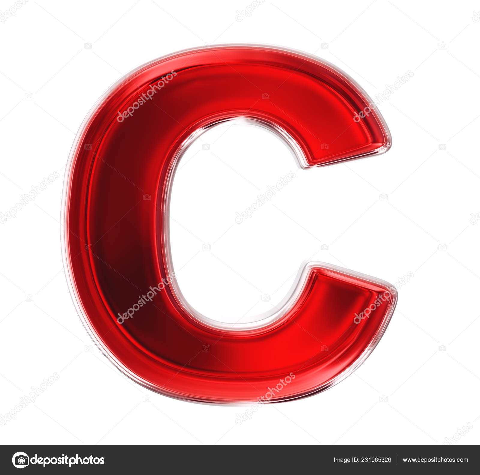 Red Letter Isolated White Background Illustration — Stock Photo ...