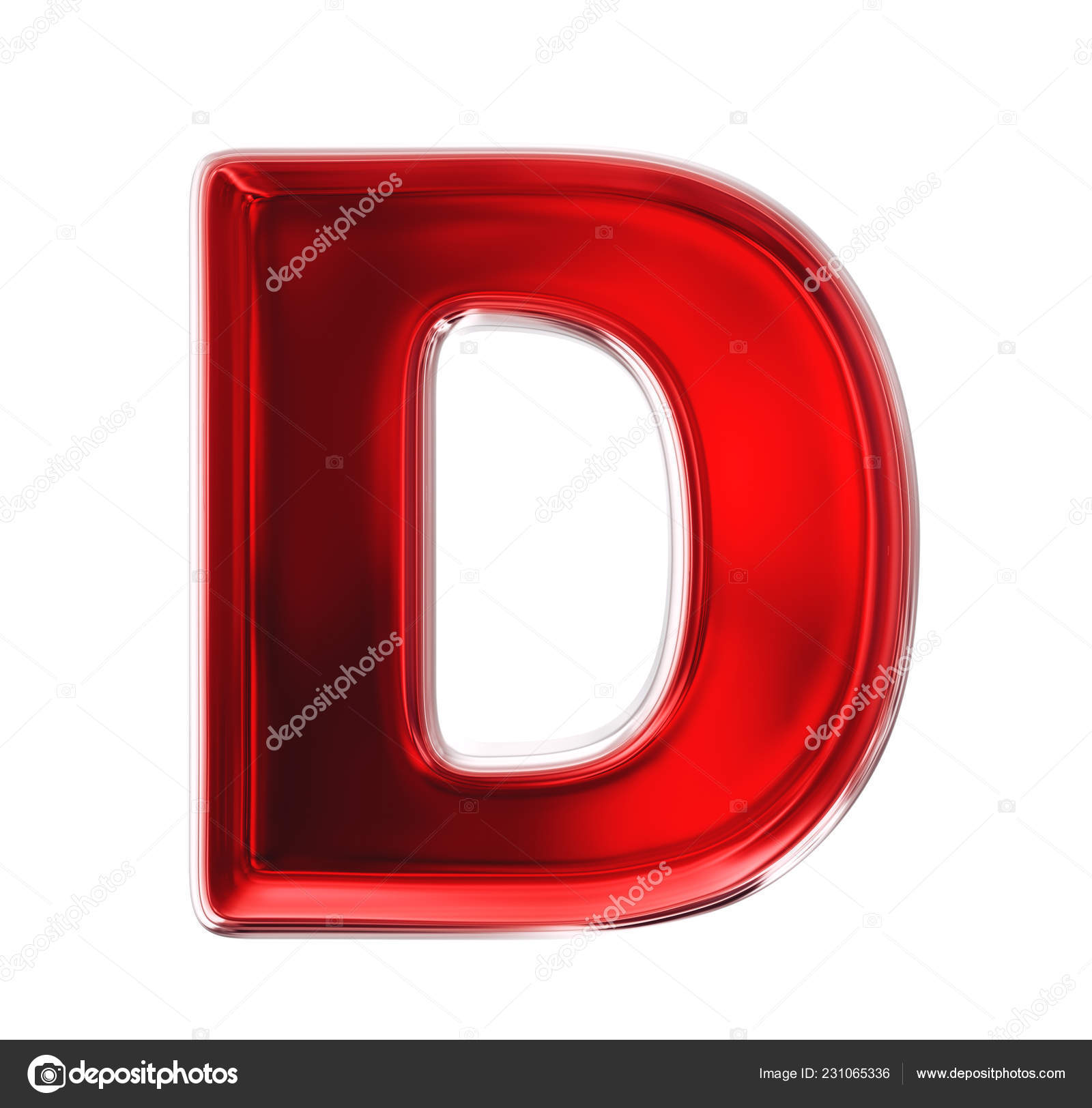 Red Letter Isolated White Background Illustration Stock Photo by ...