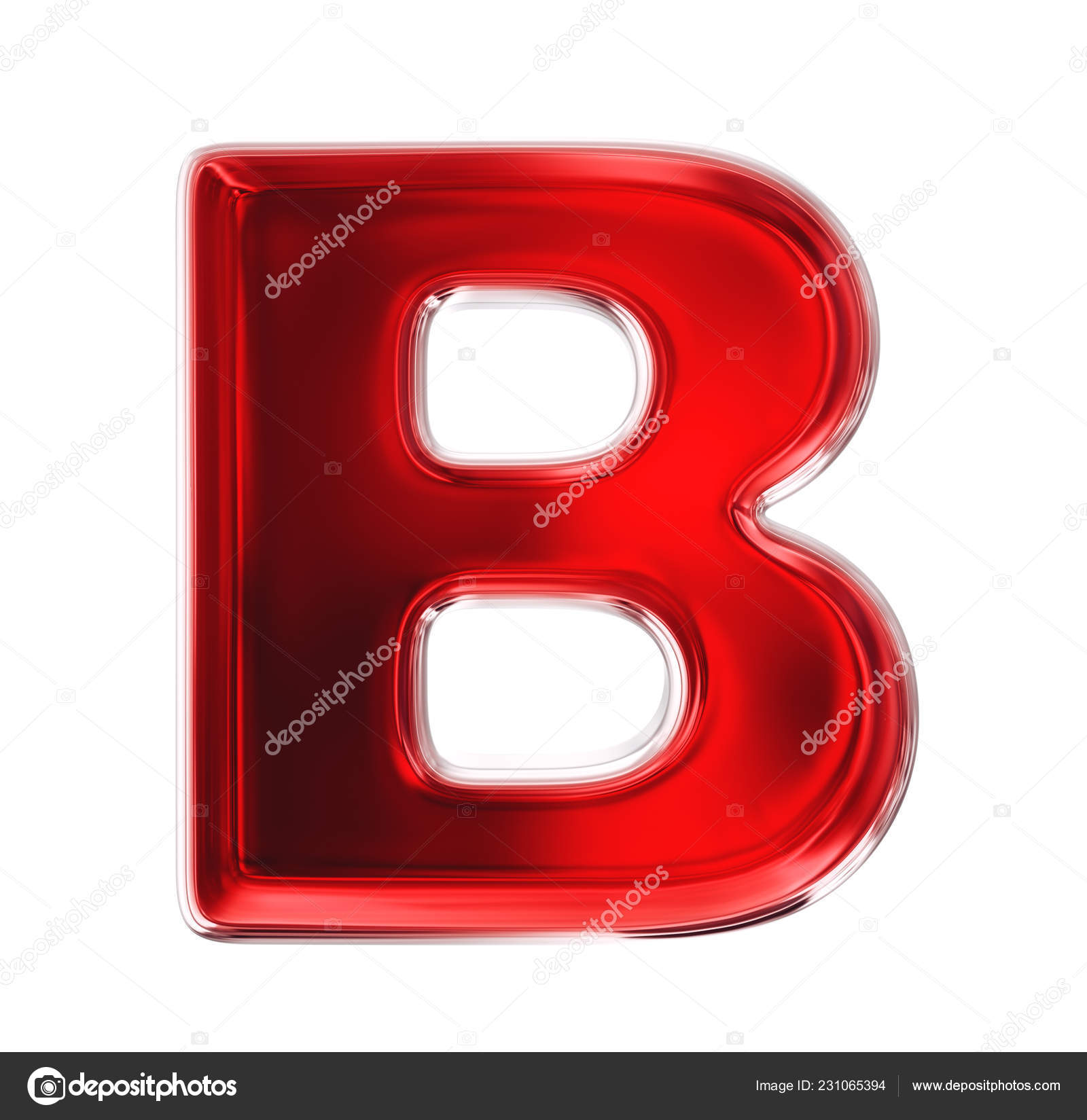Red Letter Isolated White Background Illustration Stock Photo by ...