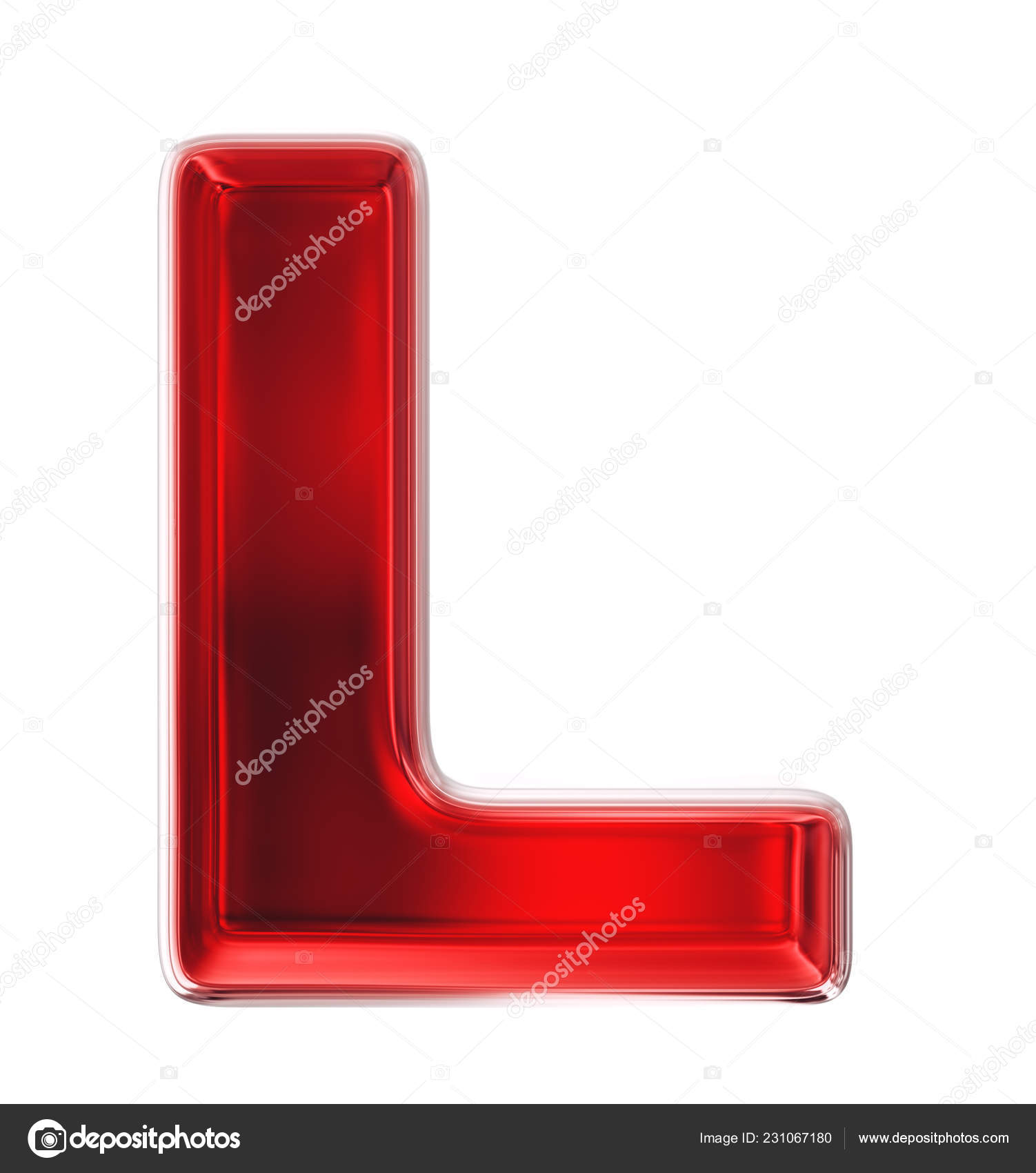 Red Letter Isolated White Background Illustration — Stock Photo ...