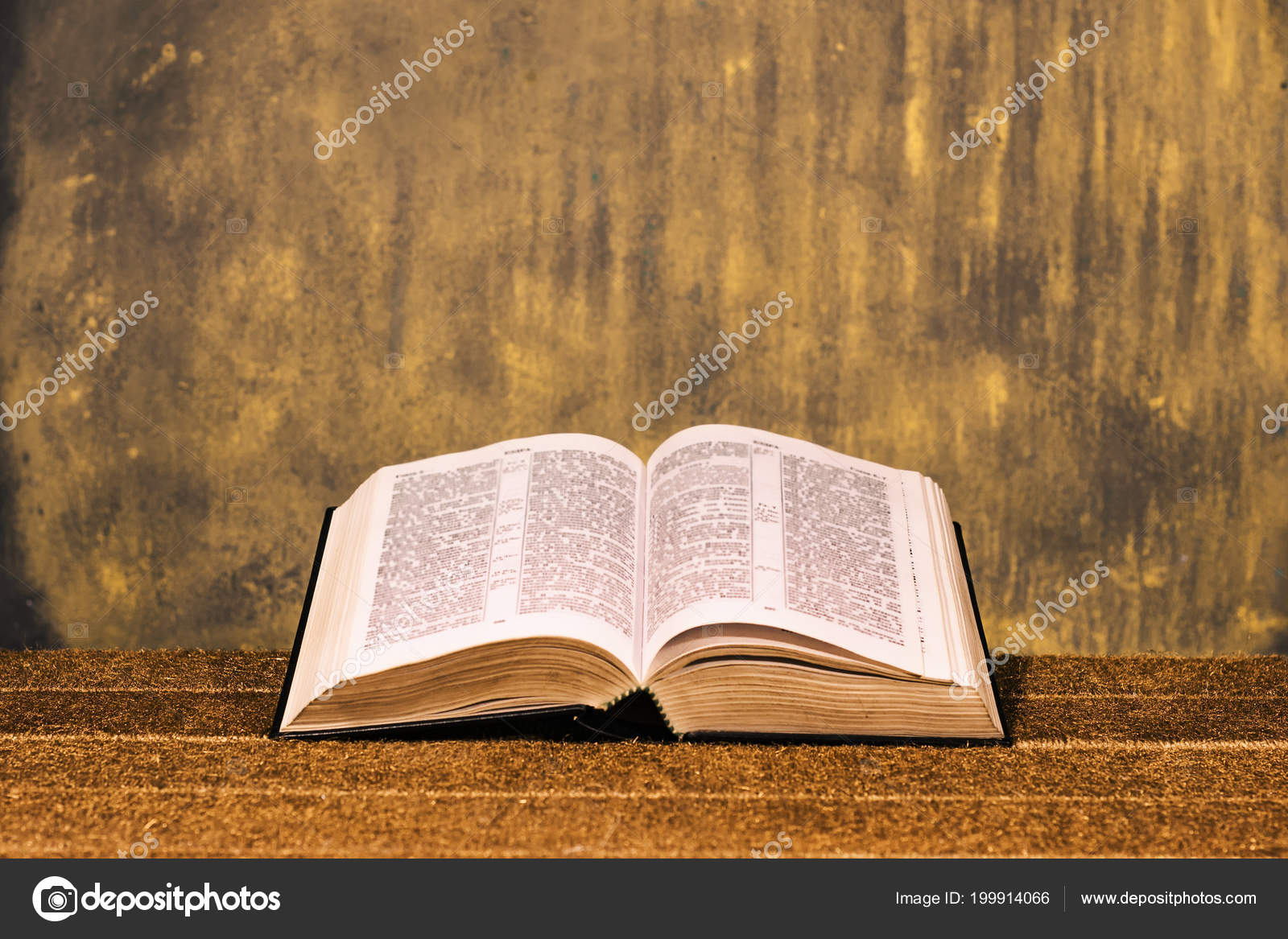 Vintage Open Bible Background Large Vintage Open Bible Stock Image