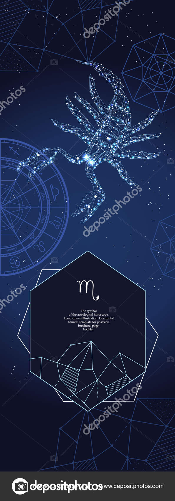 Template for astrological banner. Scorpio zodiac sign. Stock Vector ...