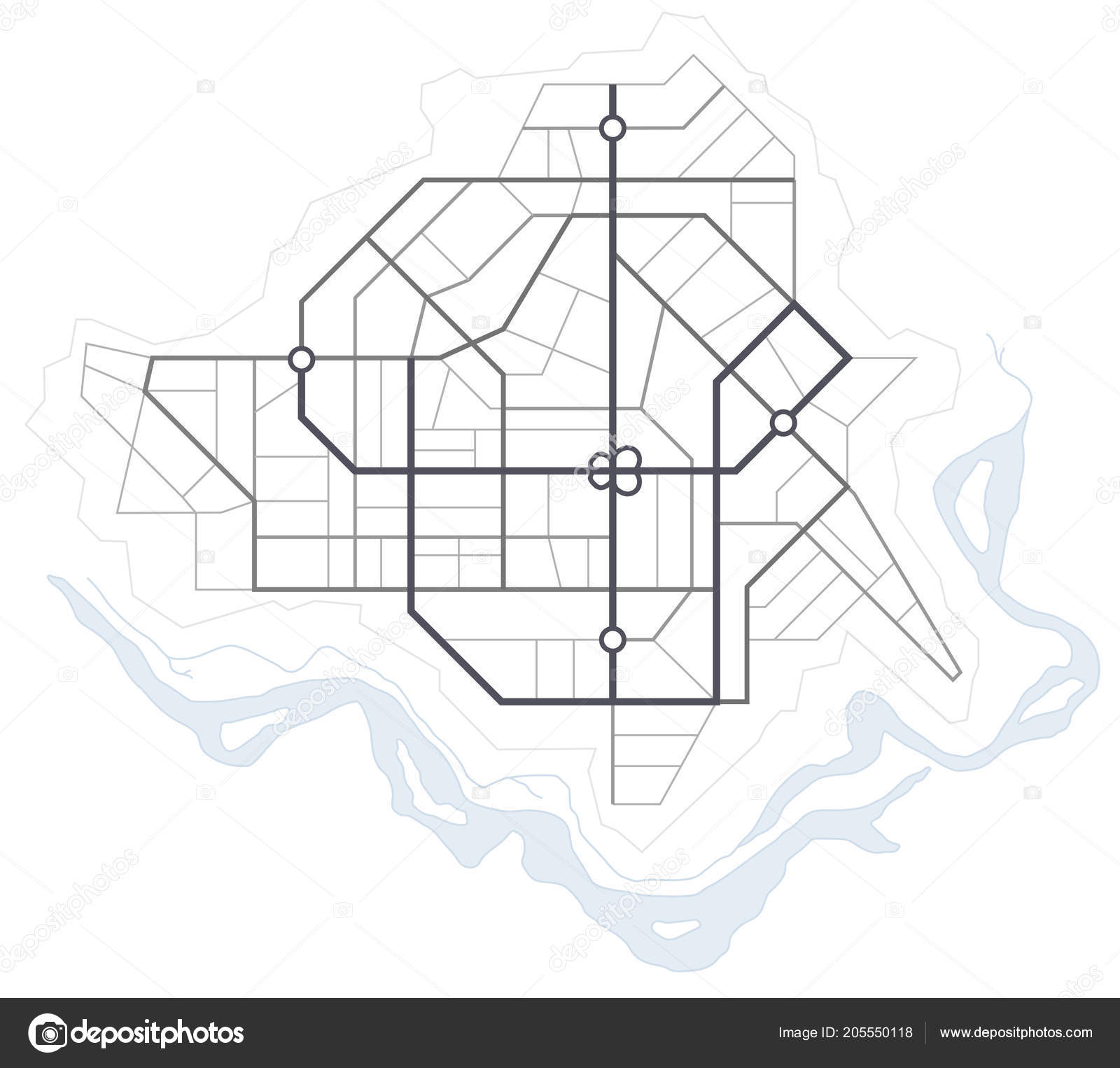 Abstract City Map Line Scheme Roads Urban Architectural Background ...