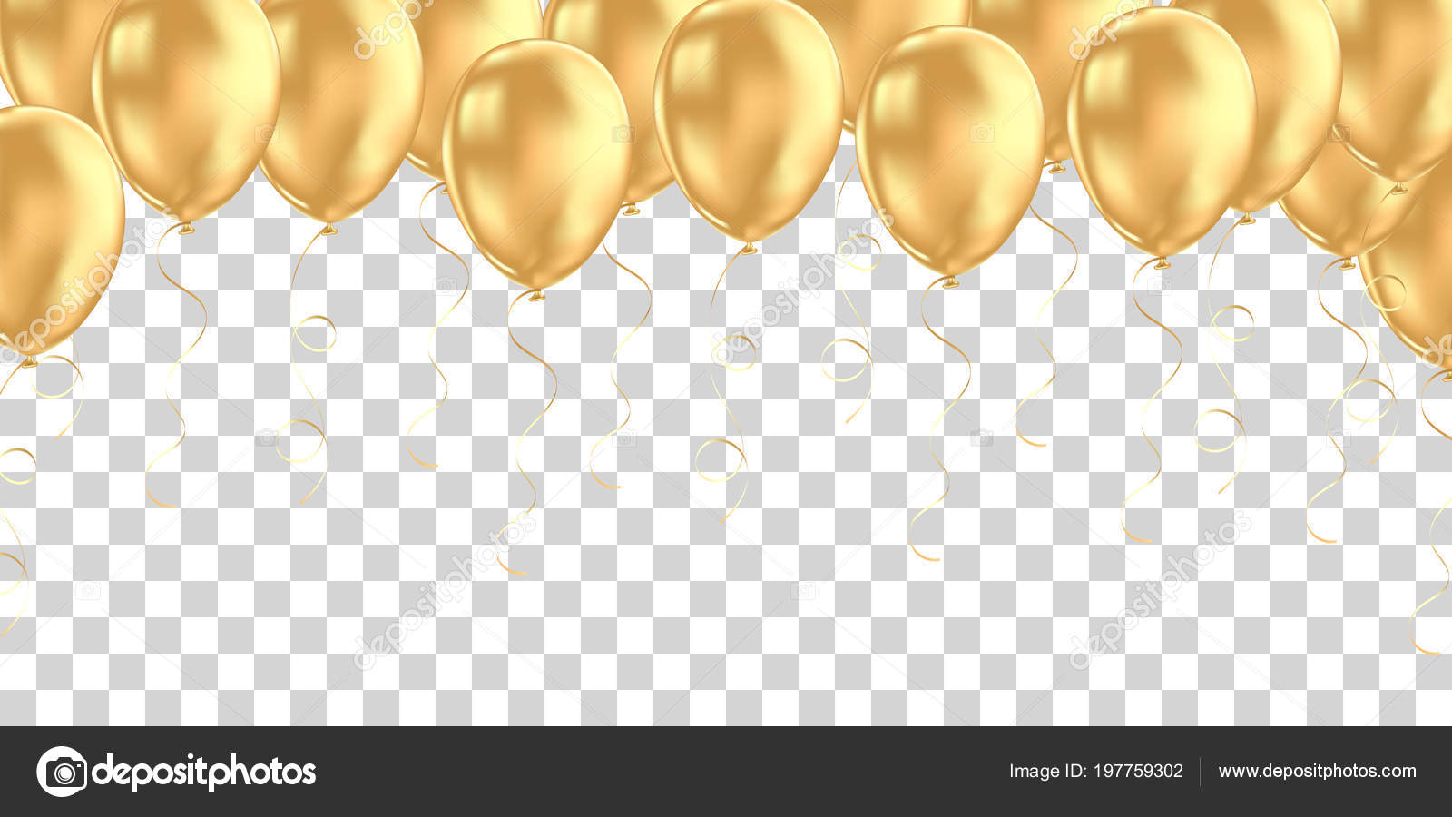 Birthday Balloons Border Horizontal