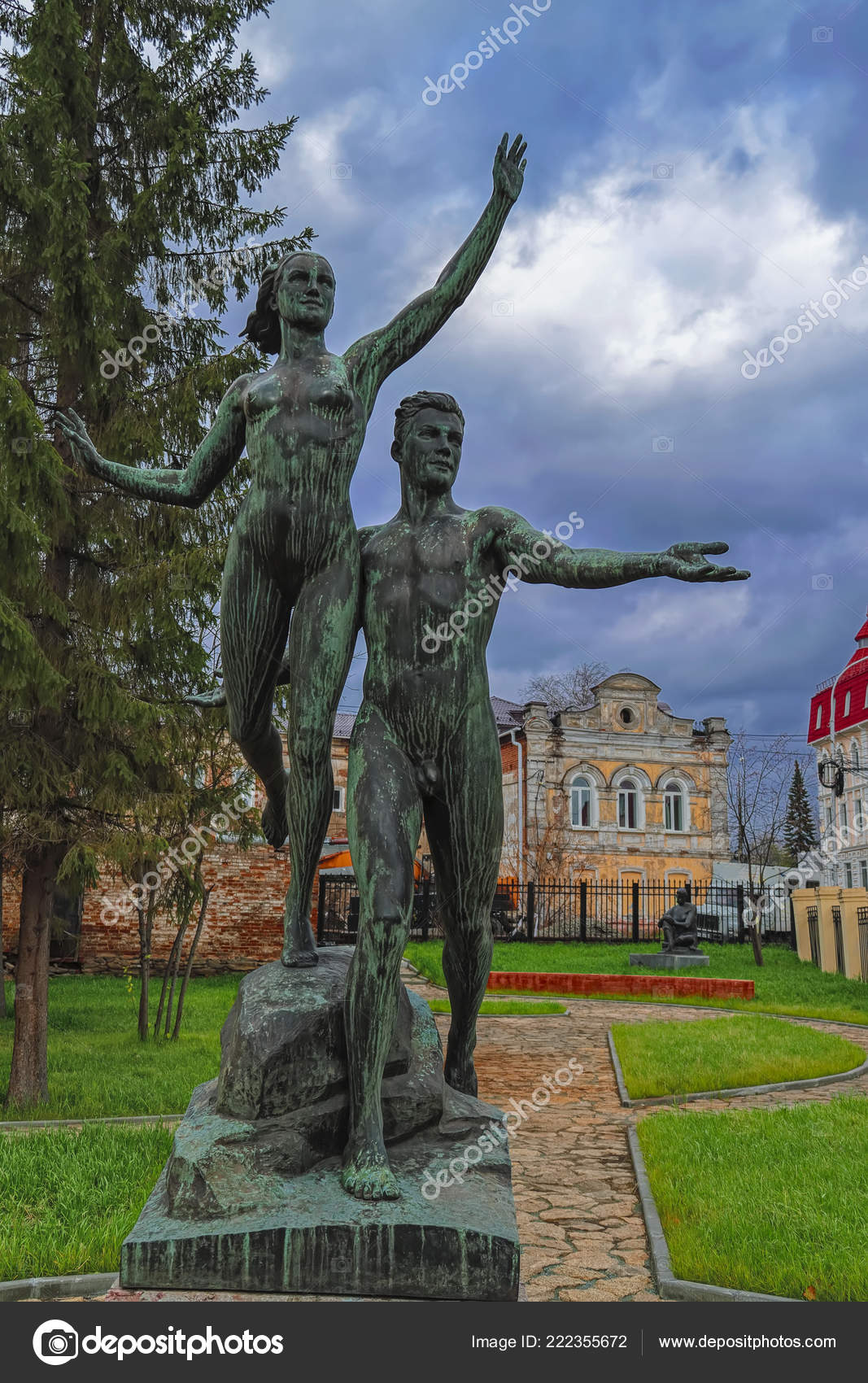 Old Park Sculptures Soviet Era Preparing Restoration Back Yard ...