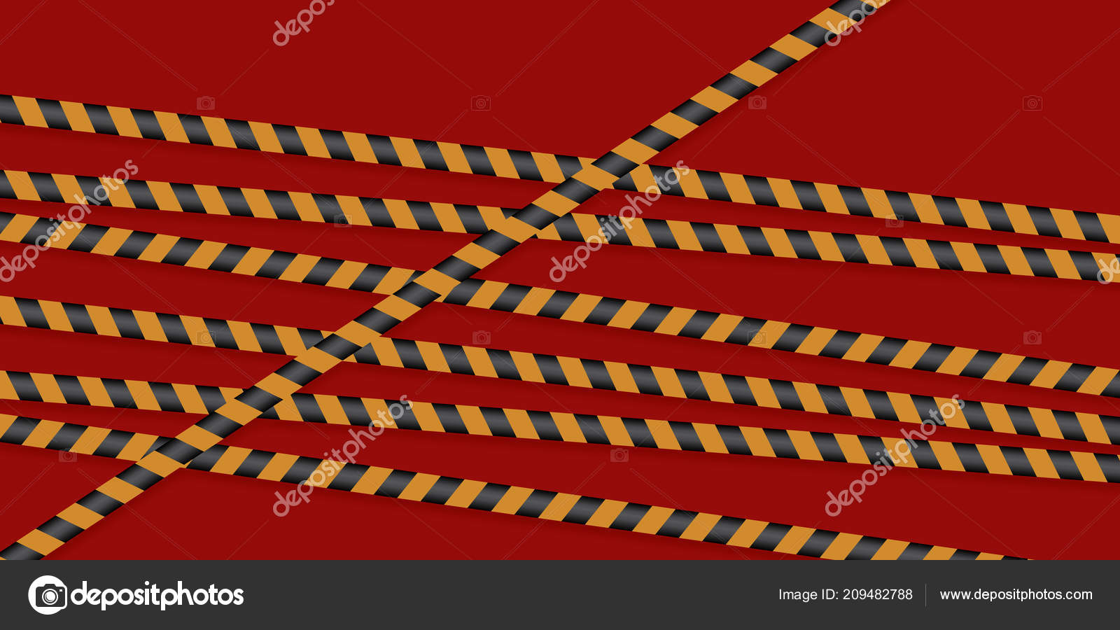 Garis Peringatan Terisolasi Rekaman Peringatan Tanda Bahaya Vektor ...