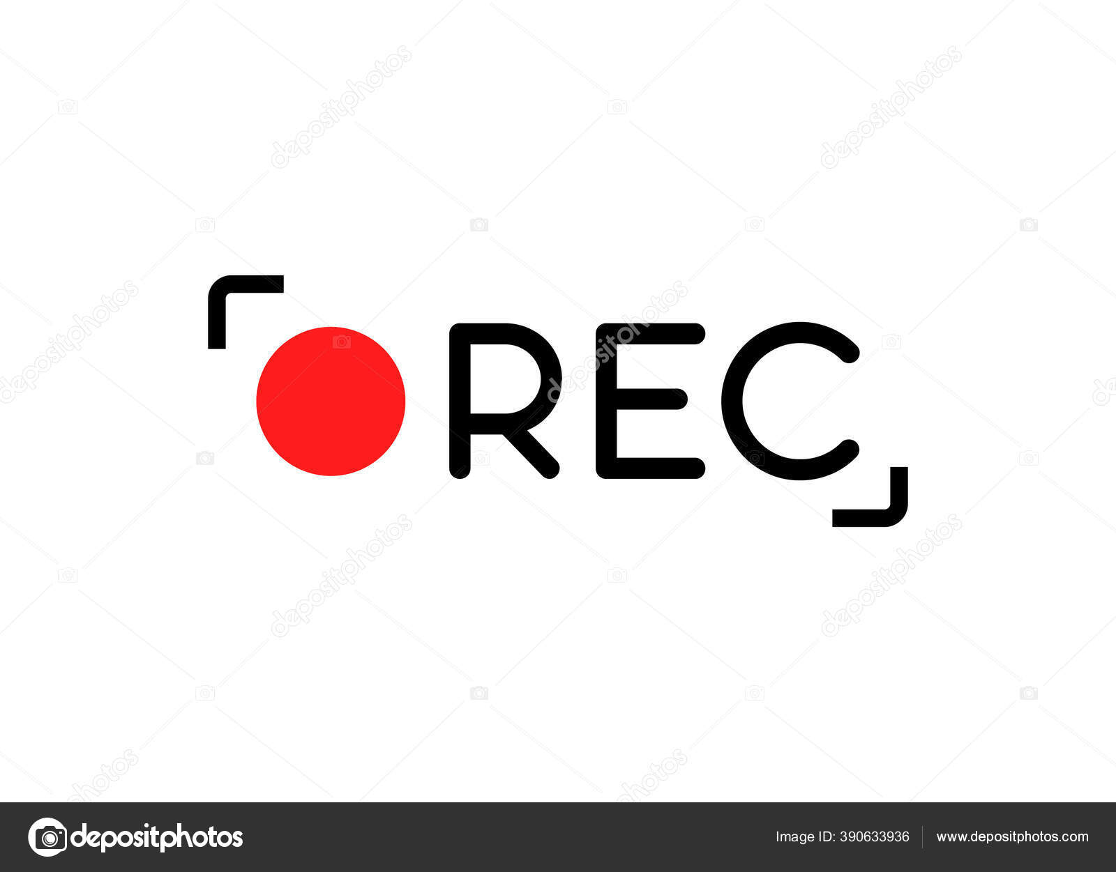 Recording Symbol Isolated White Background Record Icon Stock Vector ...