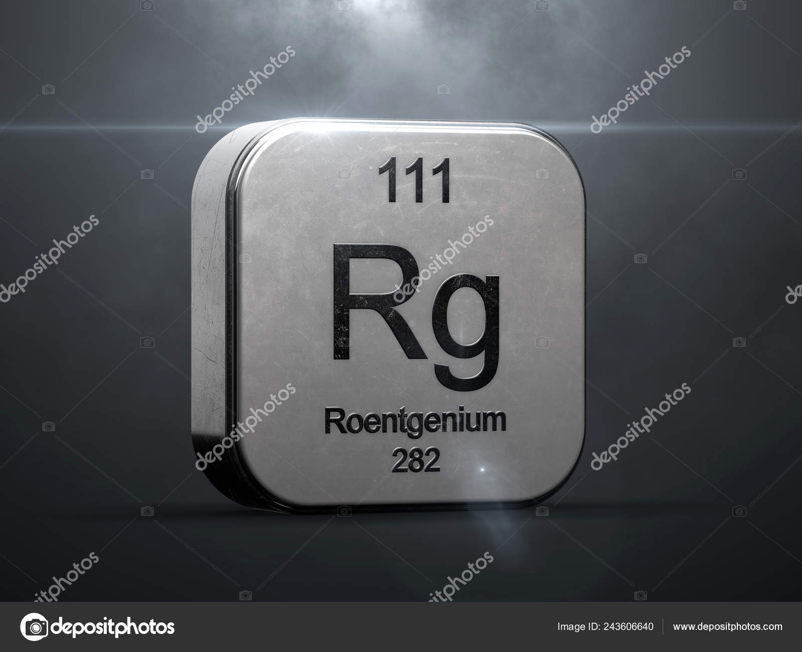 Roentgenium Element 111 Periodic Table Metallic Futuristic Icon ...