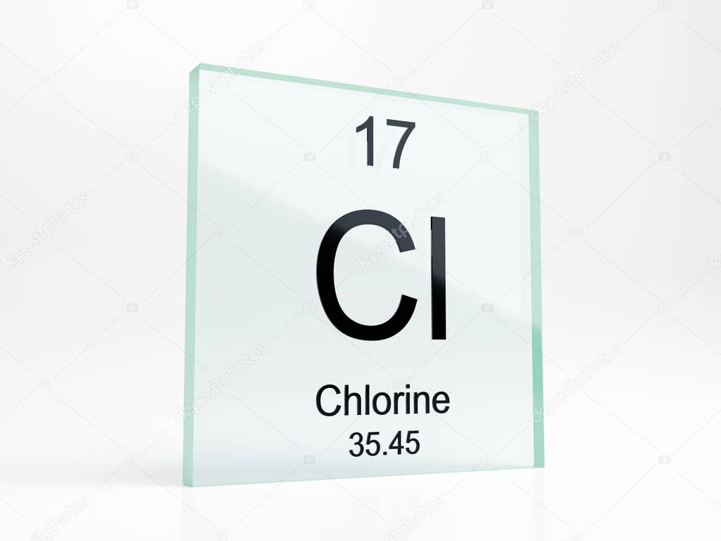 Símbolo de elemento de cloro de la tabla periódica en el icono de ...