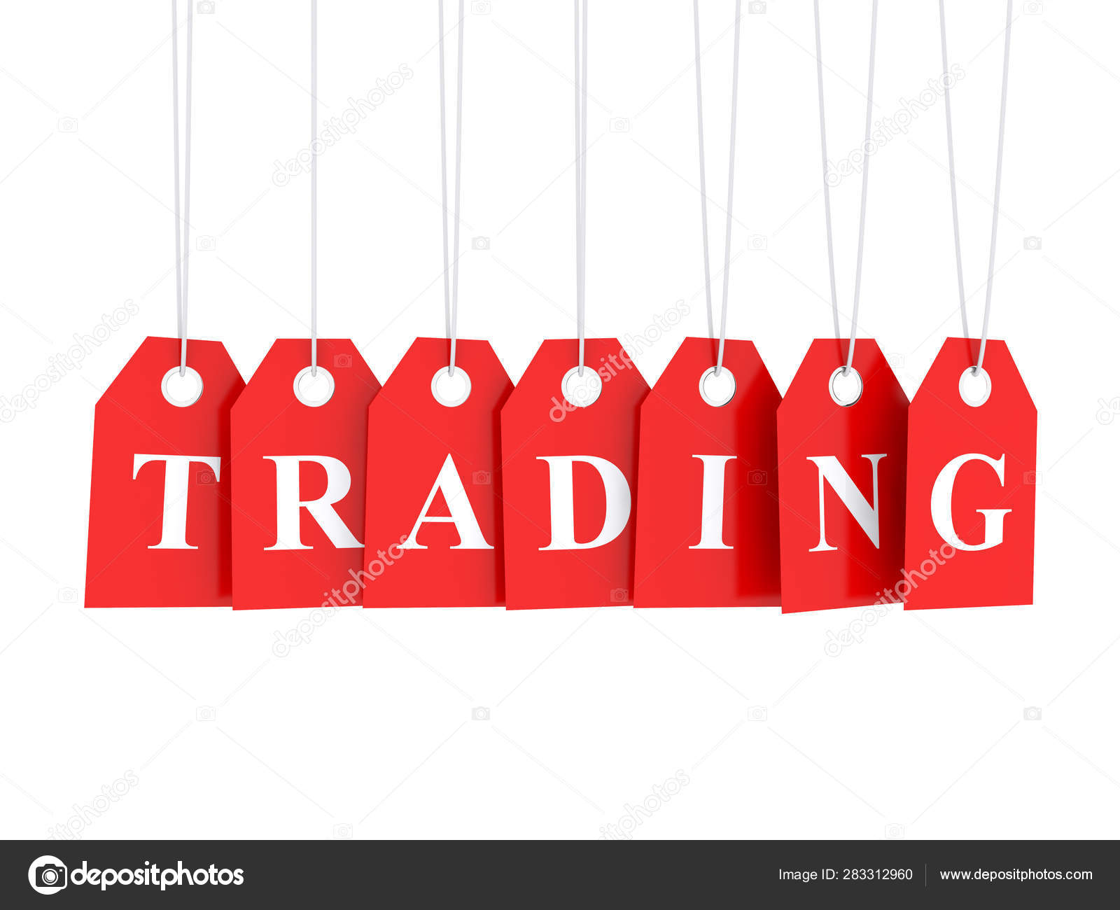 Trading Text Word Red Hanging Labels — Stock Photo © conceptw #283312960