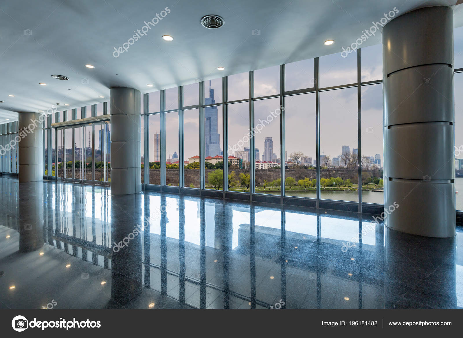 Panoramic Skyline Buildings Glass Window Stock Photo by ©mayichao 196181482