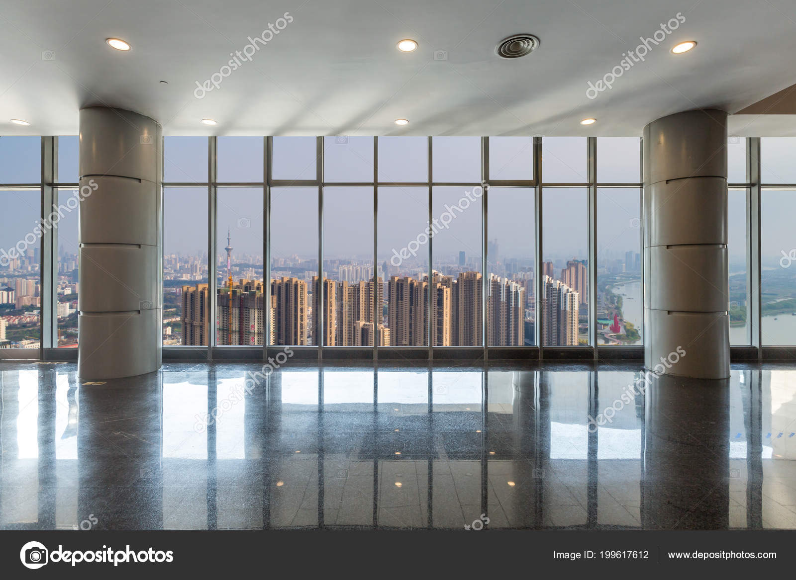 Panoramic Skyline Buildings Glass Window Stock Photo by ©mayichao 199617612