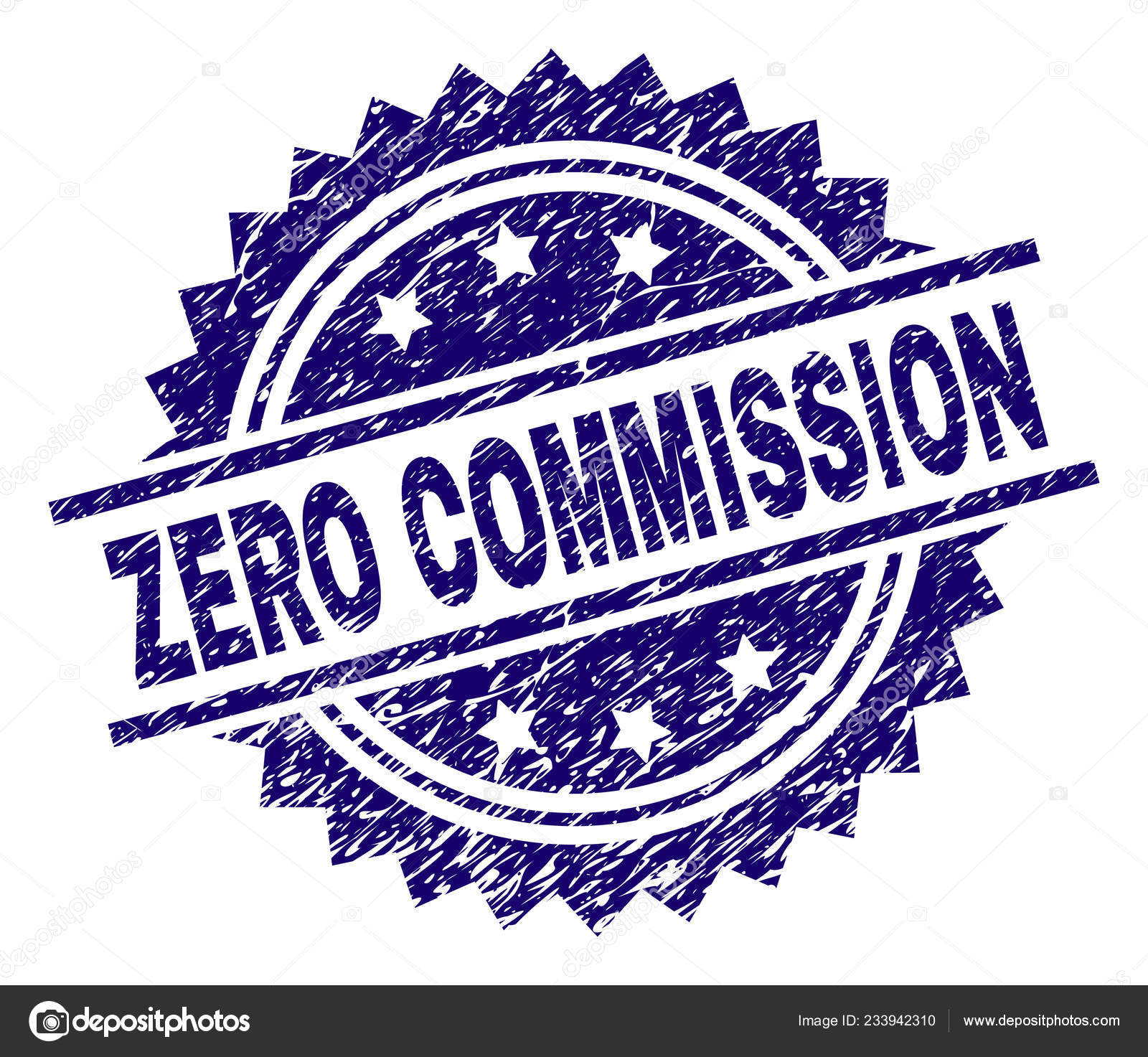 Grunge Textured ZERO COMMISSION Stamp Seal Stock Vector Image by ...