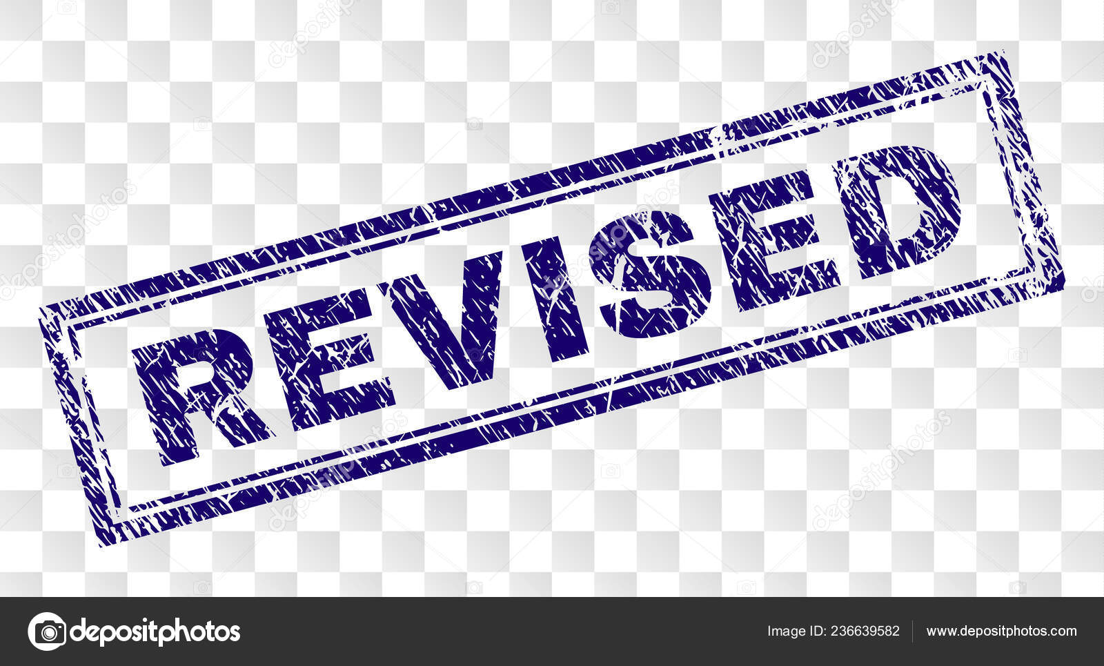 Sello de rectángulo rayado REVISADO Vector de stock por ...