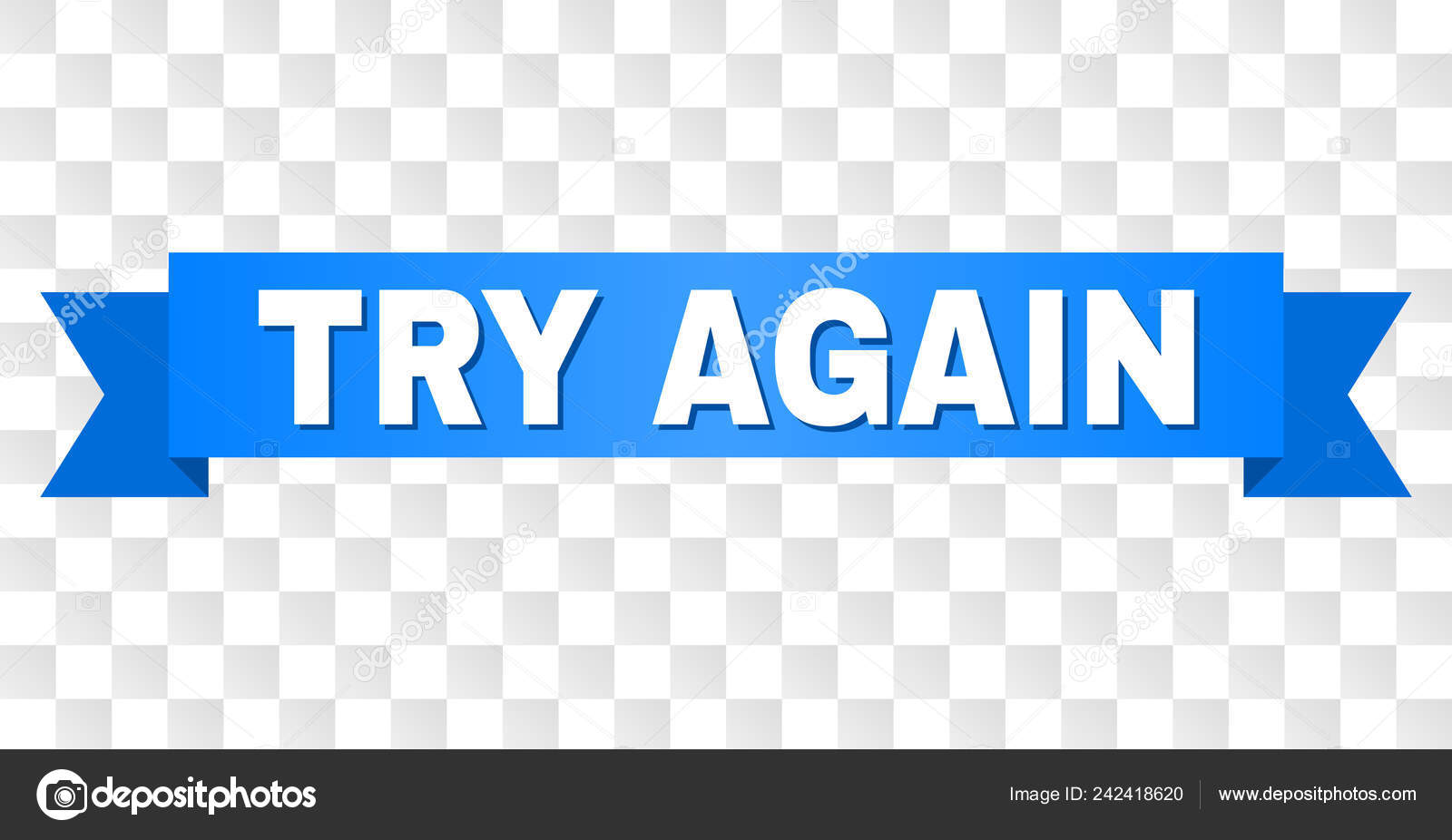 Blue Ribbon with TRY AGAIN Text Stock Vector Image by ...