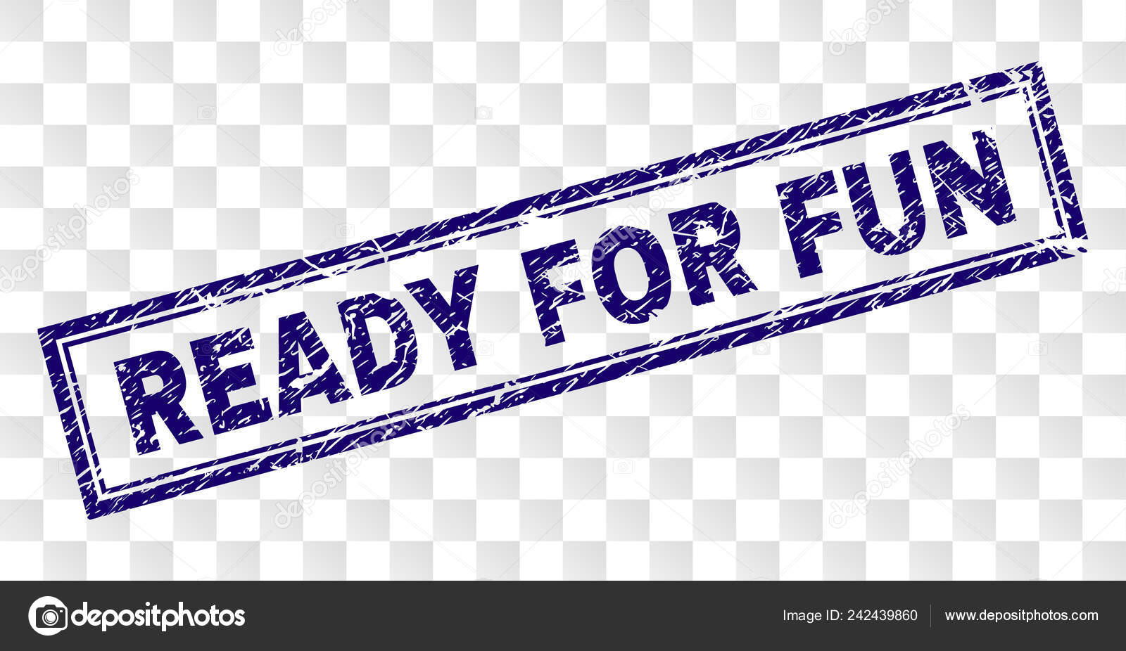 Scratched READY FOR FUN Rectangle Stamp — Stock Vector ...