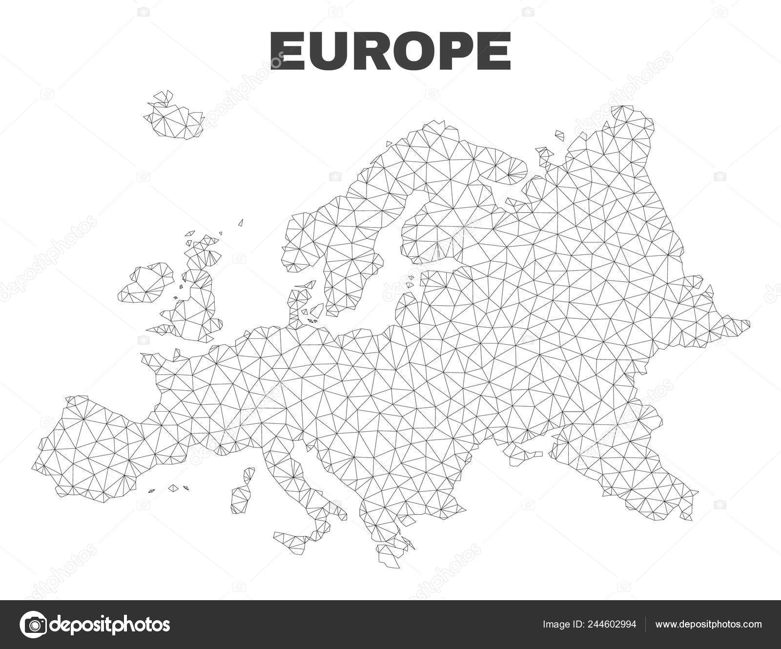 Vector Polygonal Mesh Europe Map Stock Vector Image by ...