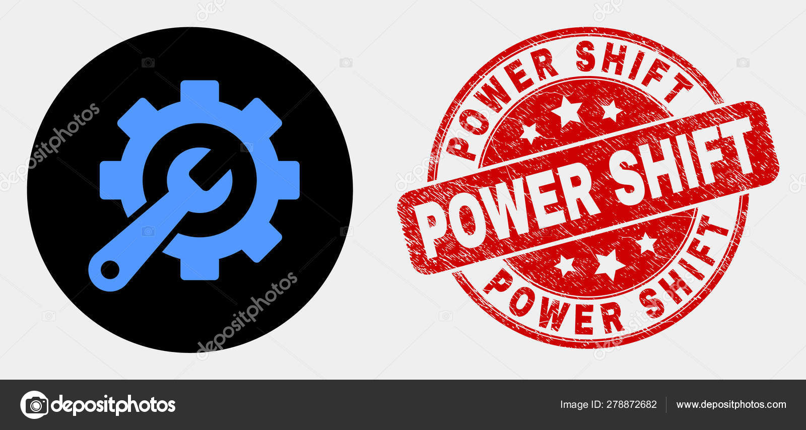 Vector Service Tools Icon and Distress Power Shift Watermark Stock ...