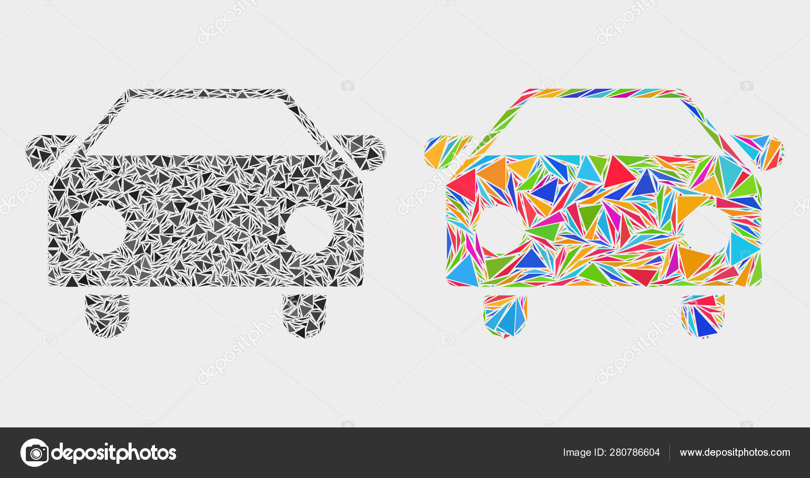 Vector Car Mosaic Icon of Triangle Elements Stock Vector by ...