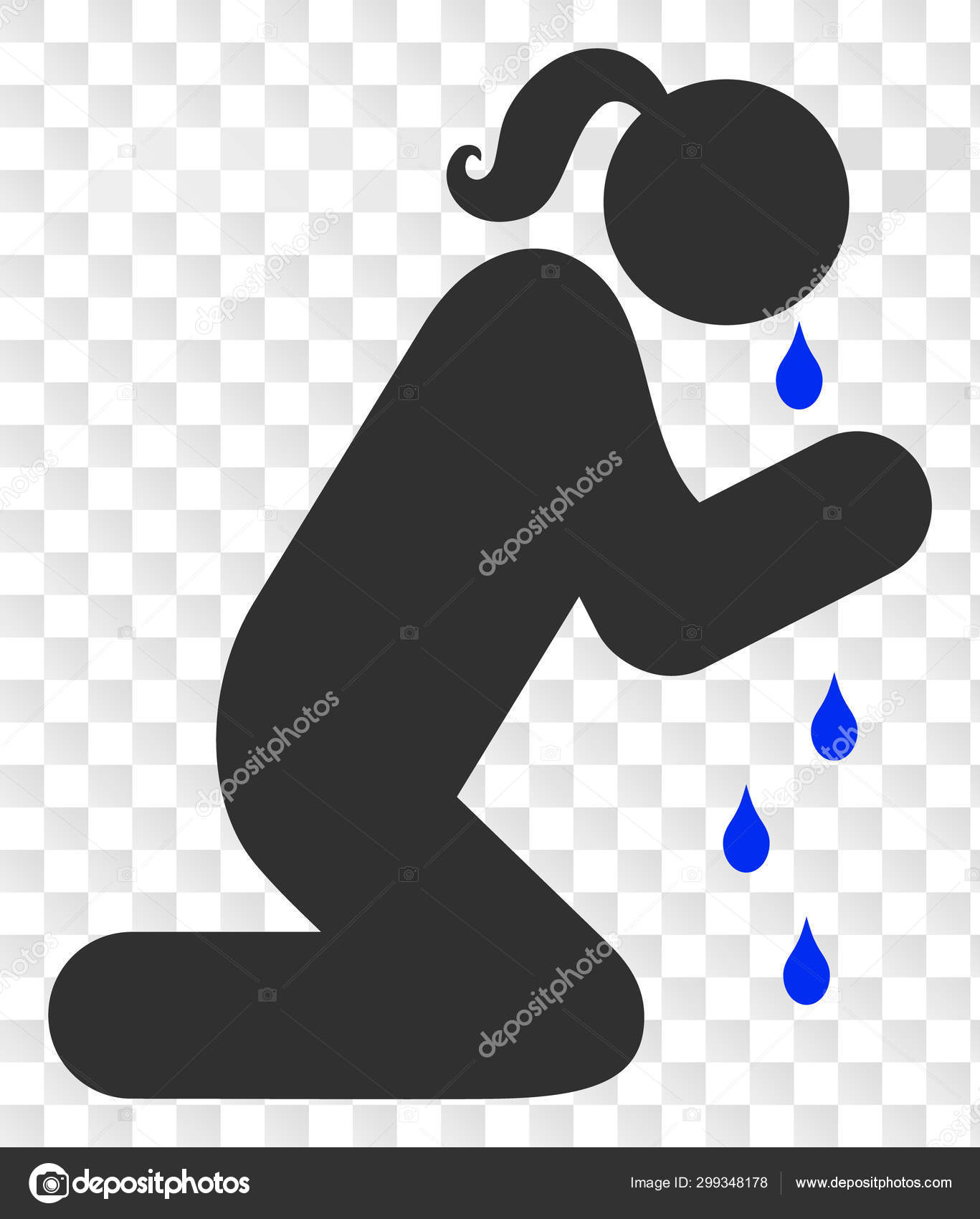 Vector Crying Praying Woman Icon on Chess Transparent Background Stock ...