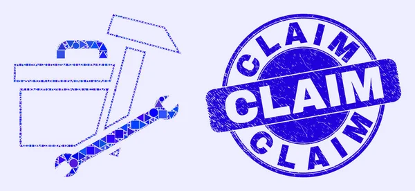 CLAIM DENIED Black Rosette Seal with Distress Texture Stock Vector by ...