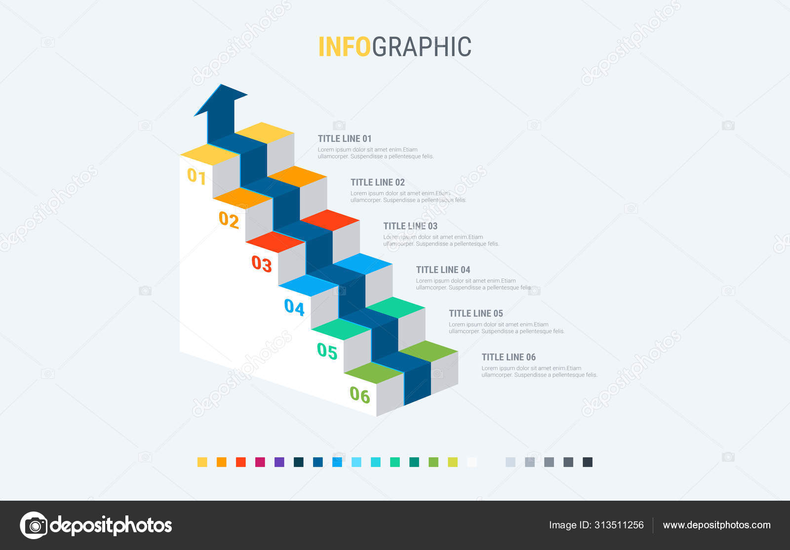 Diagram Berwarna Templat Infografis Garis Waktu Dengan Pilihan Proses ...