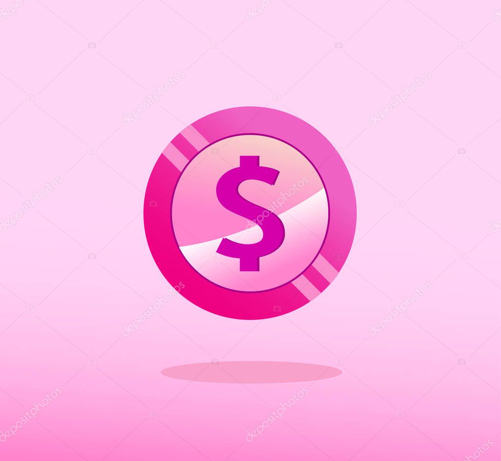 IIlustration de uma moeda Pink Money, representatividade LGBT ...