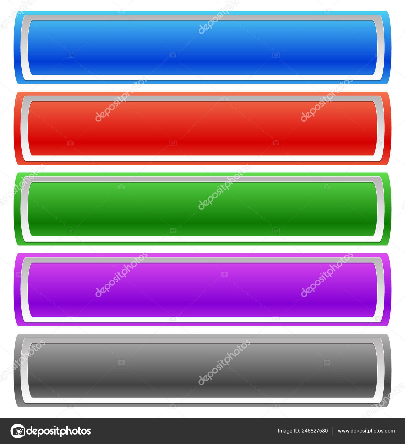 Horizontal Button Banner Templates Color Stock Vector Image by ...