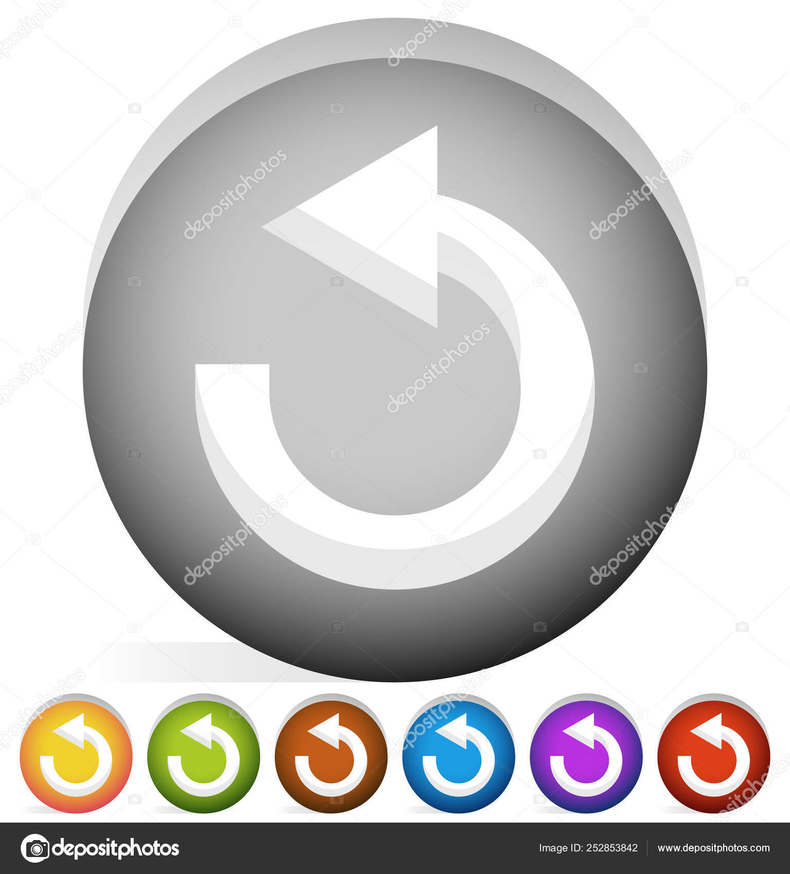 Arrow following a circle path, rotating circular arrow leftwards ...
