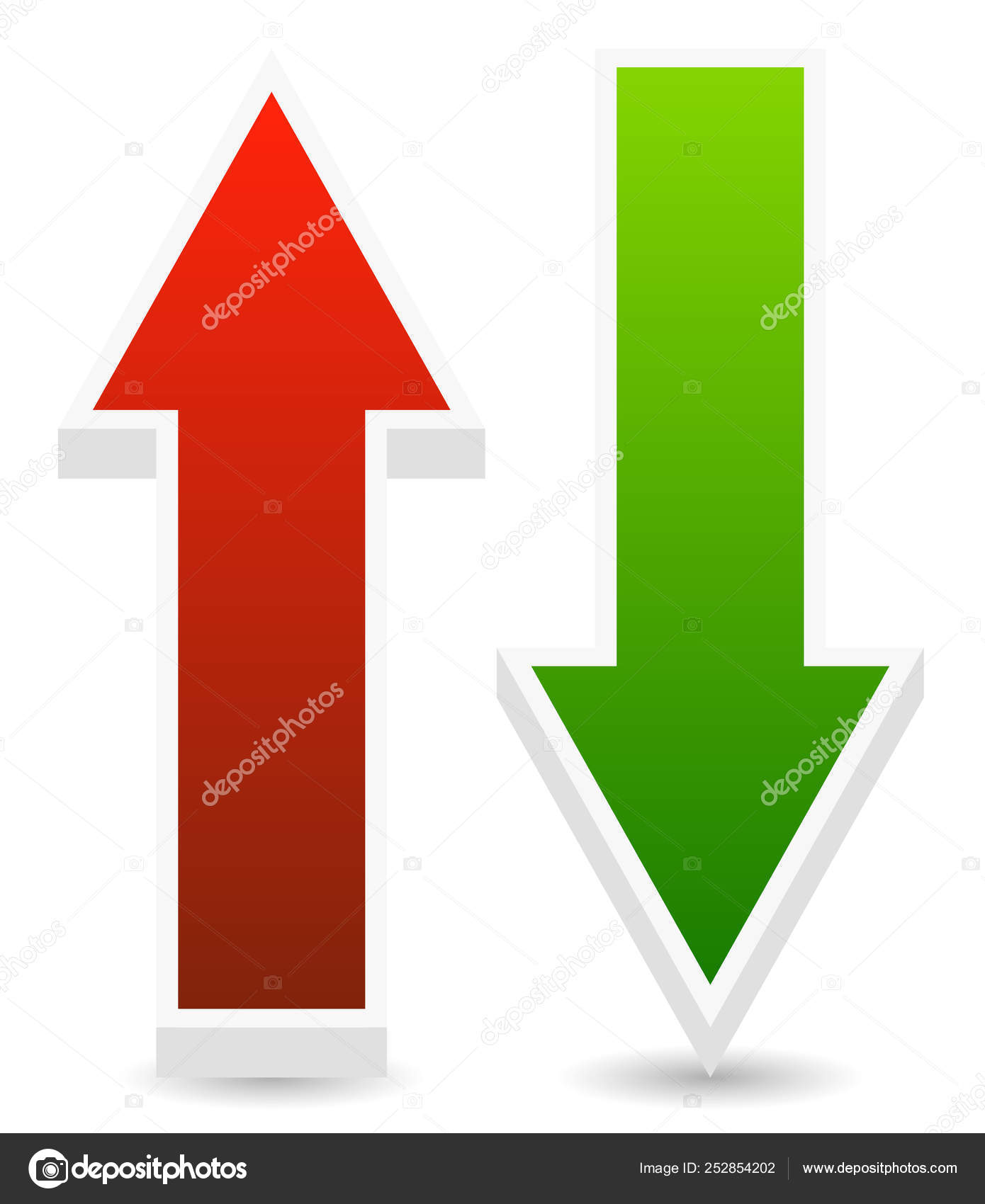 Green and Red Up, Down Arrows Stock Photo by ©vectorguy 252854202