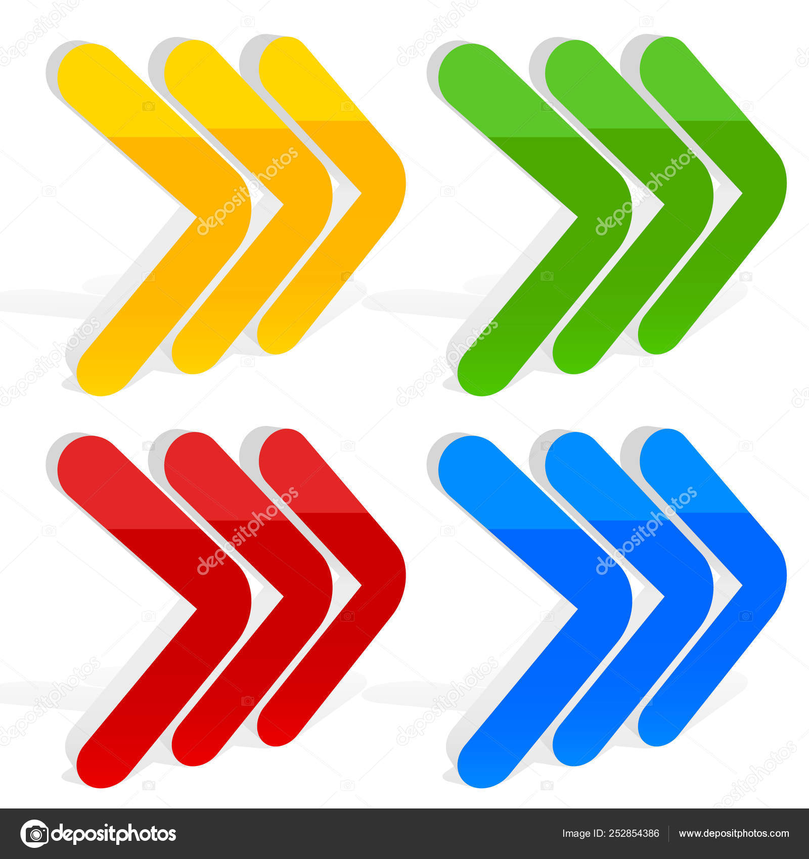 3d Triple right arrows pointing rightwards — Stock Photo © vectorguy ...