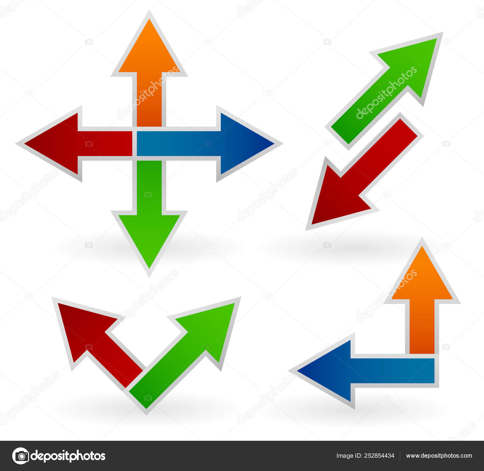 Simple arrow set. Different arrow compositions Stock Photo by ...