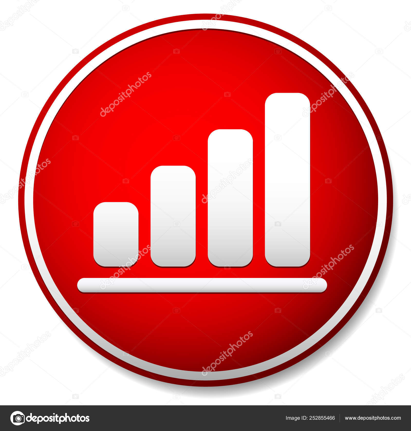 Simple bar chart, bar graph icon in red Stock Photo by ©vectorguy 252855466