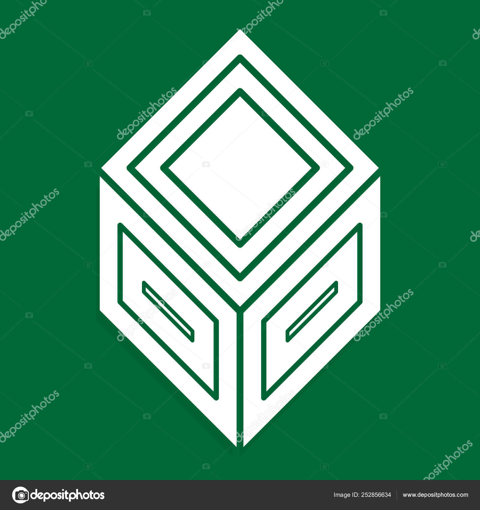 3d abstract cube symbol, icon. Vector illustration. — Stock Photo ...