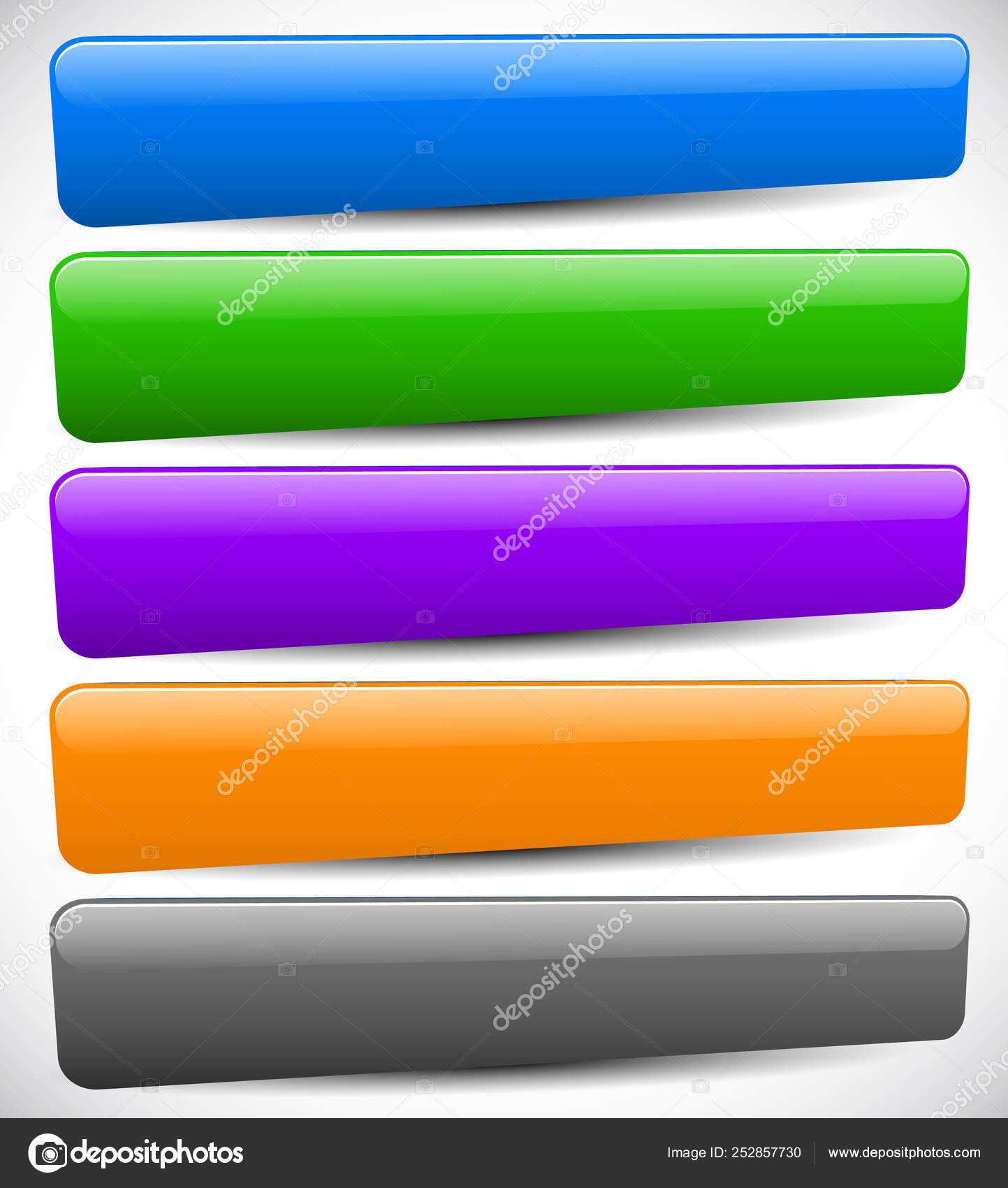 Set of blank button backgrounds in different colors. Vector desi Stock ...