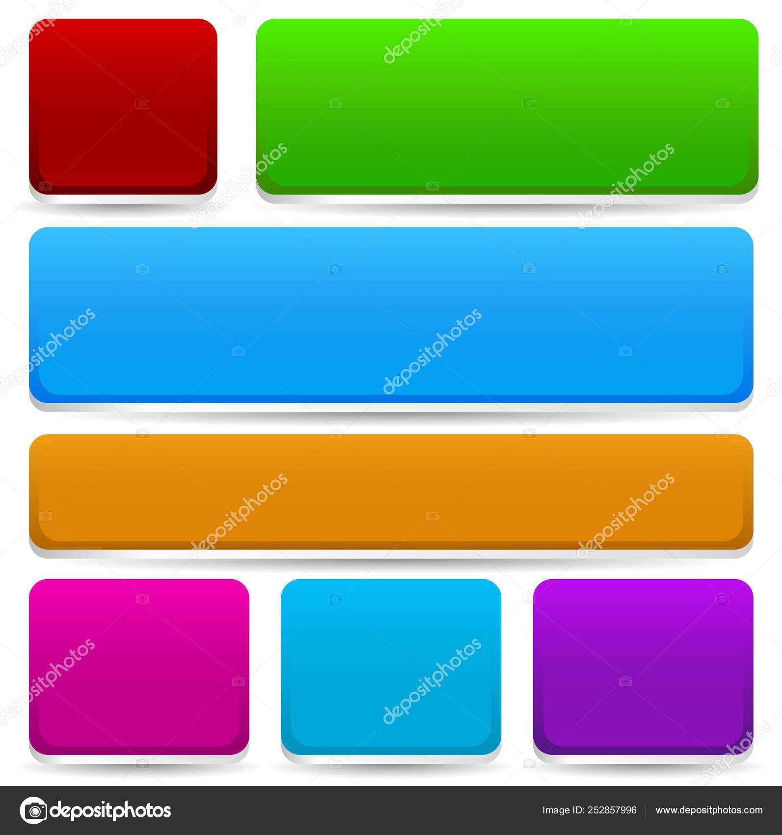 Colorful buttons, bars with 3d effect — Stock Photo © vectorguy #252857996