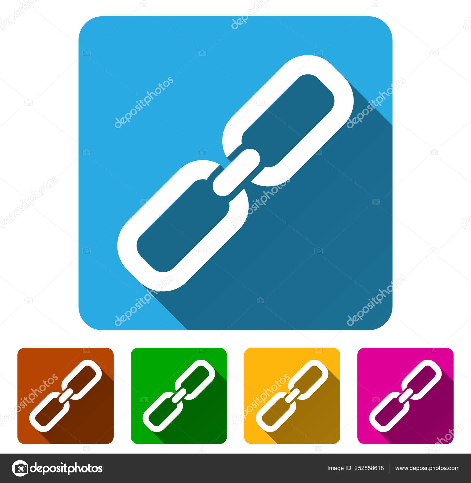 Chain Link Symbol Icons with Diagonal Shadows Stock Photo by ©vectorguy ...