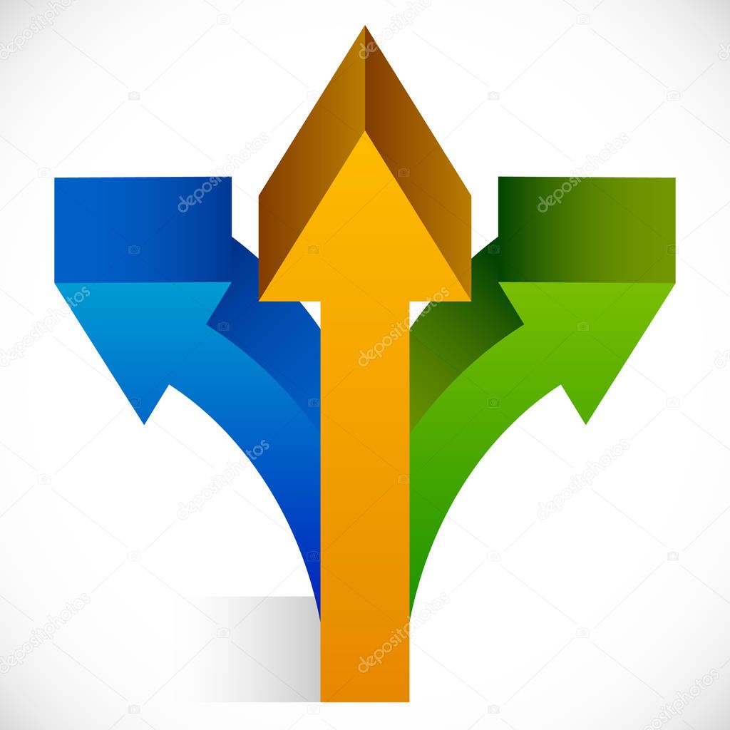 tres flechas de colores en blanco 2023