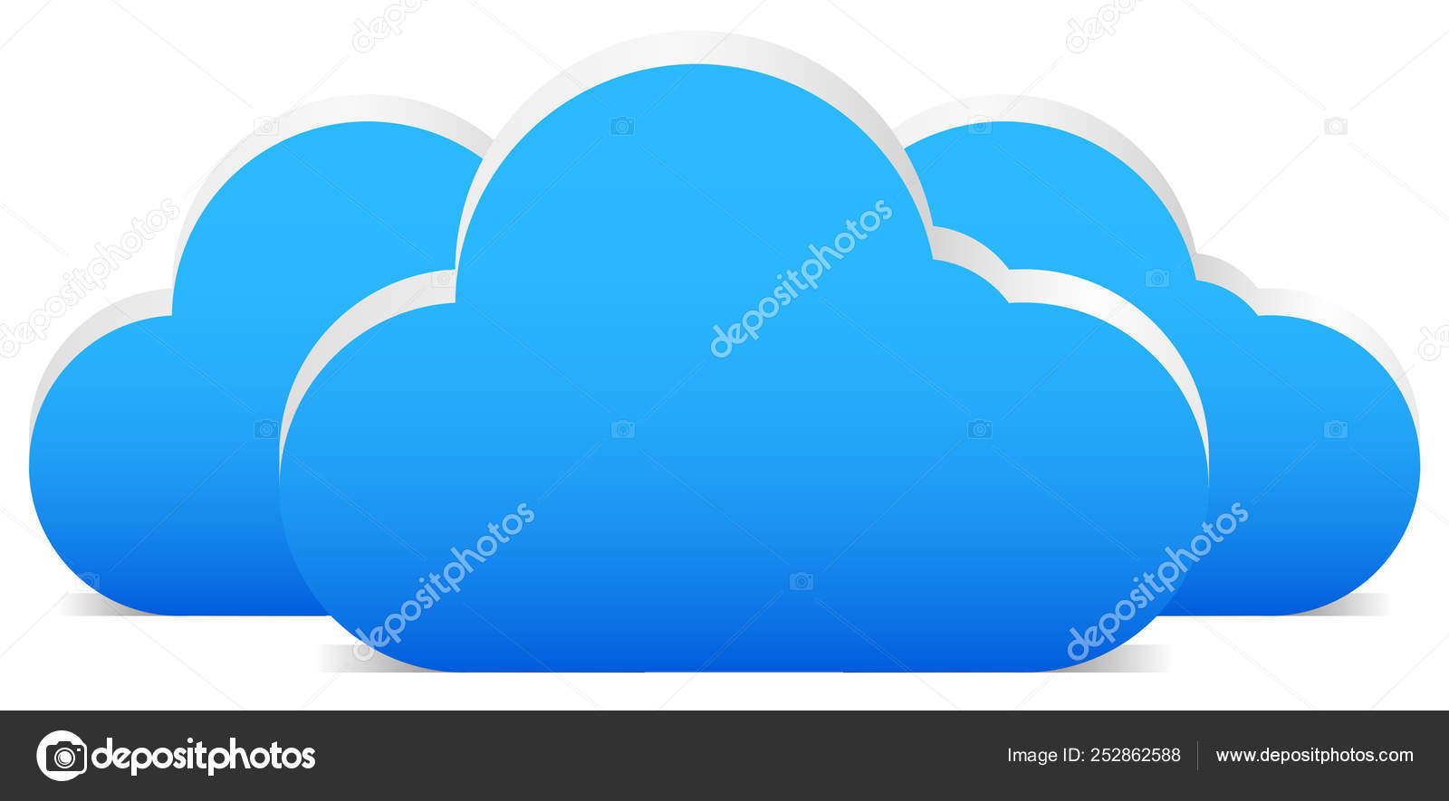 3d Clouds. Overlapping cloud shapes. Eps 10 vector. Stock Photo by ...