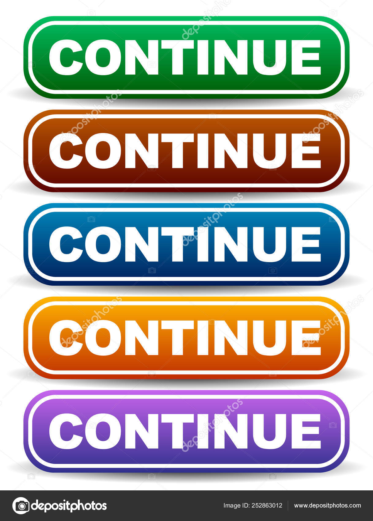 Colorful buttons with word continue Stock Photo by ©vectorguy 252863012