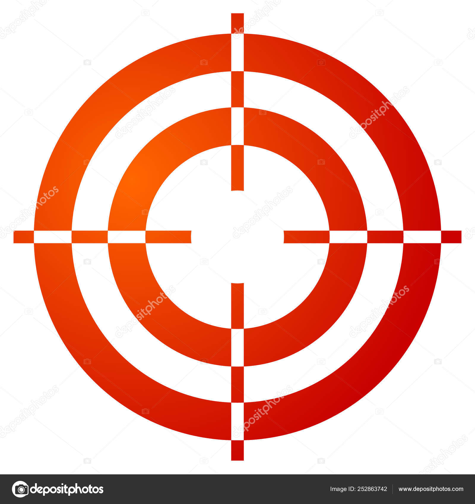 Colored crosshair, reticle, target mark shape on white — Stock Photo ...