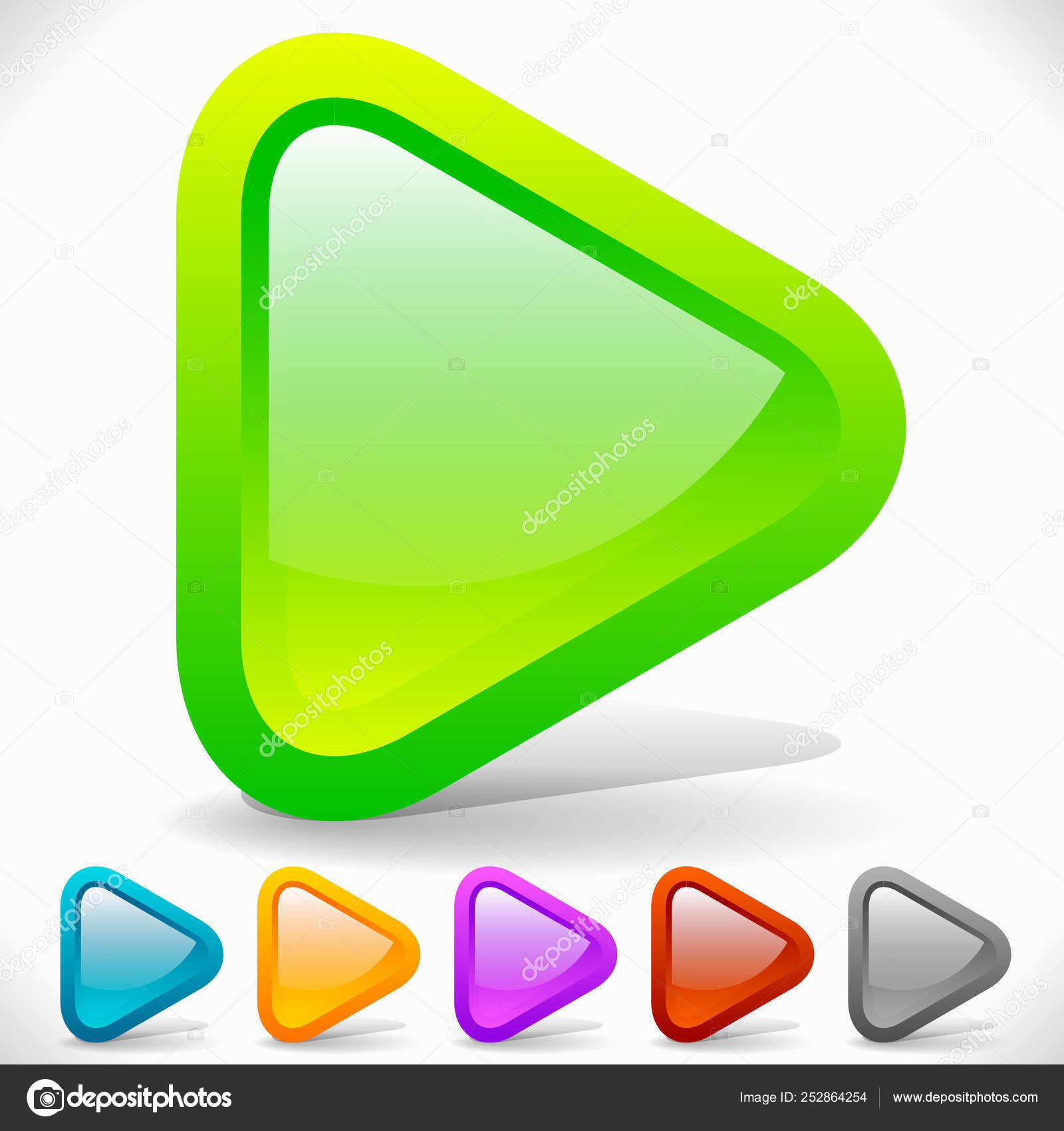 Rounded Play Buttons. Eps 10 Vector Graphics — Stock Photo © vectorguy ...