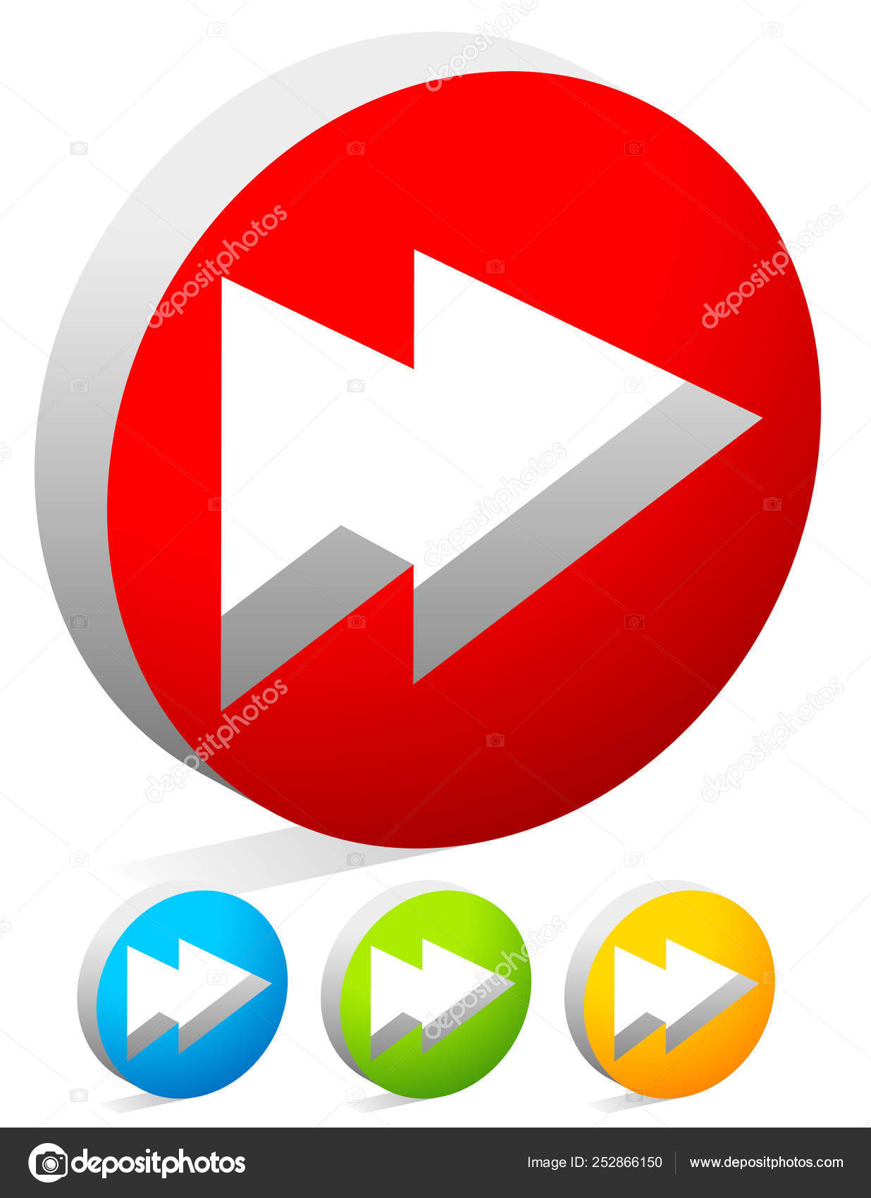 Double Arrow Rewind Forward Icons Set Artistic Raster Illustration ...