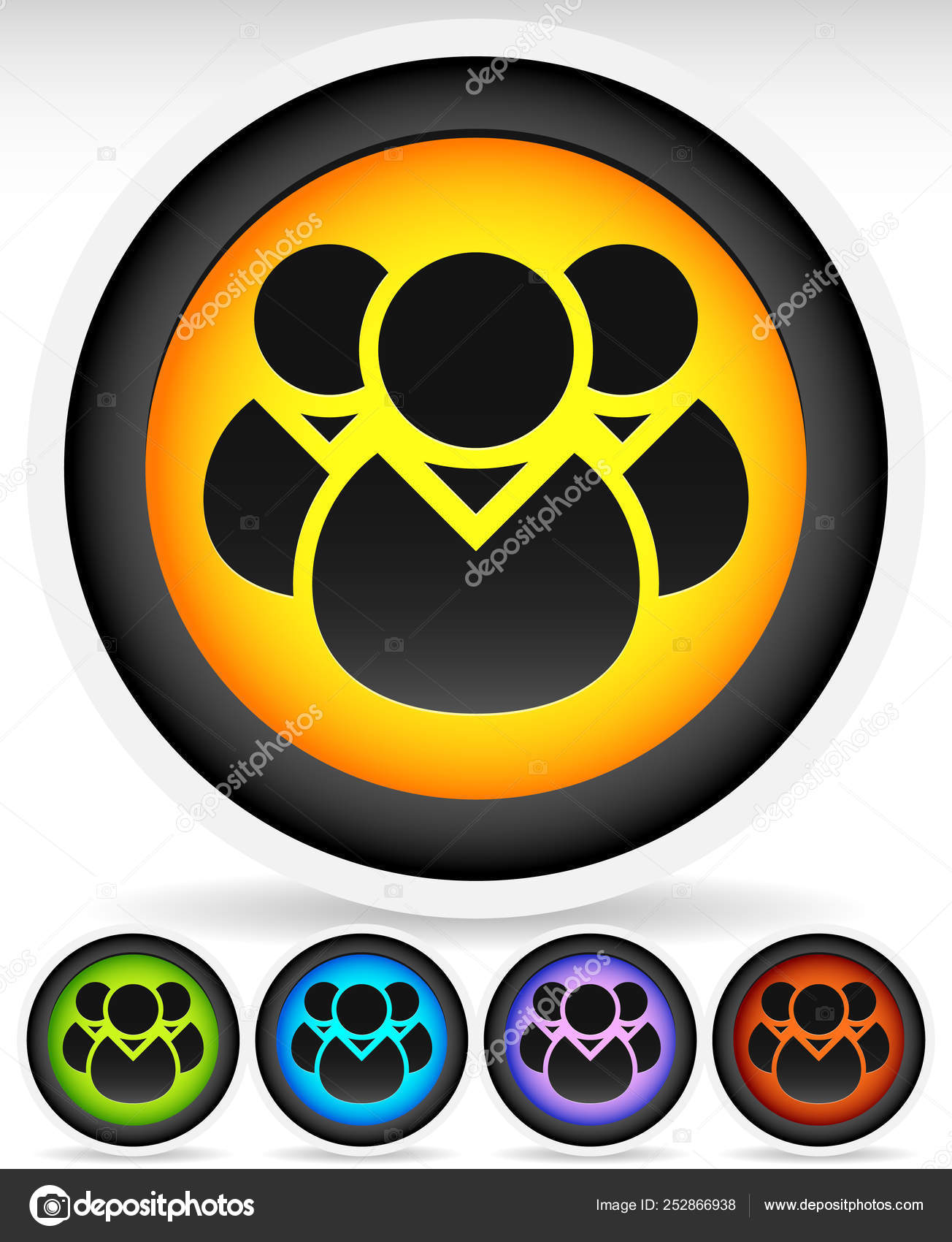 Icon with Character Symbol. Icon with Group of 3 People for Gath Stock ...