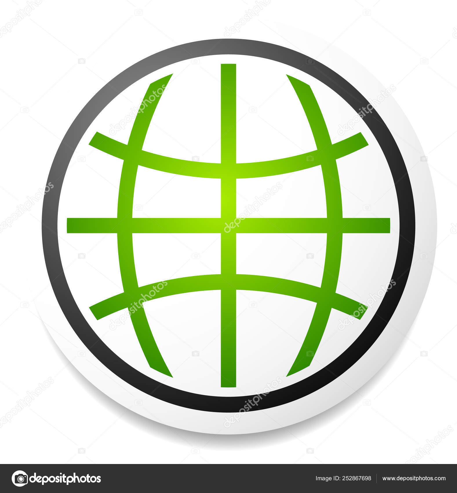 Green planet icon, symbol with grid, wireframe Stock Photo by ...